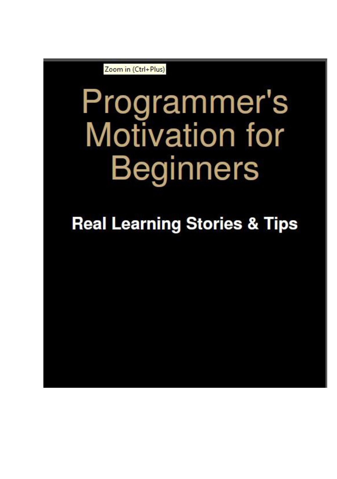 Programmer's Motivation for Beginners | Pothi.com
