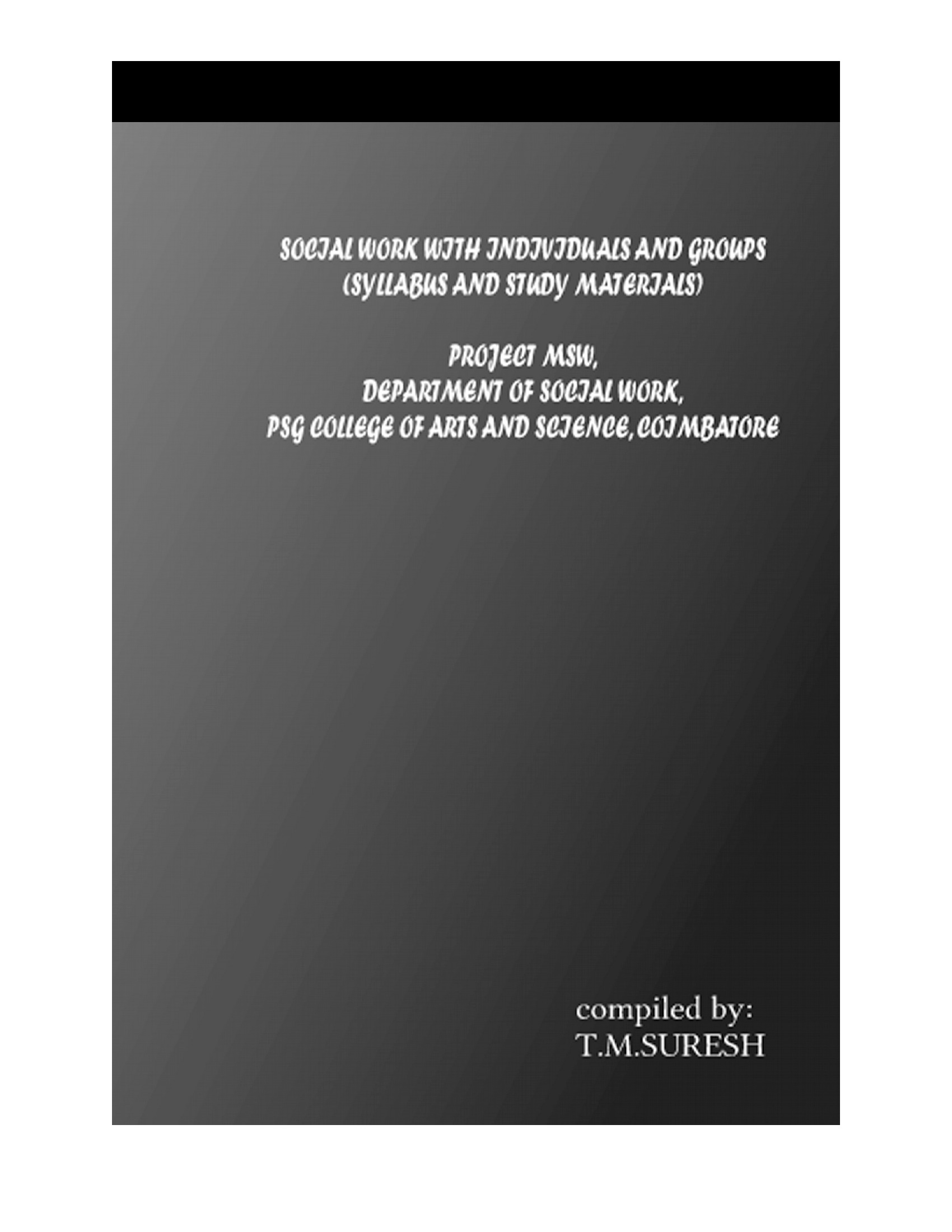 Social work with individual and groups | Pothi.com