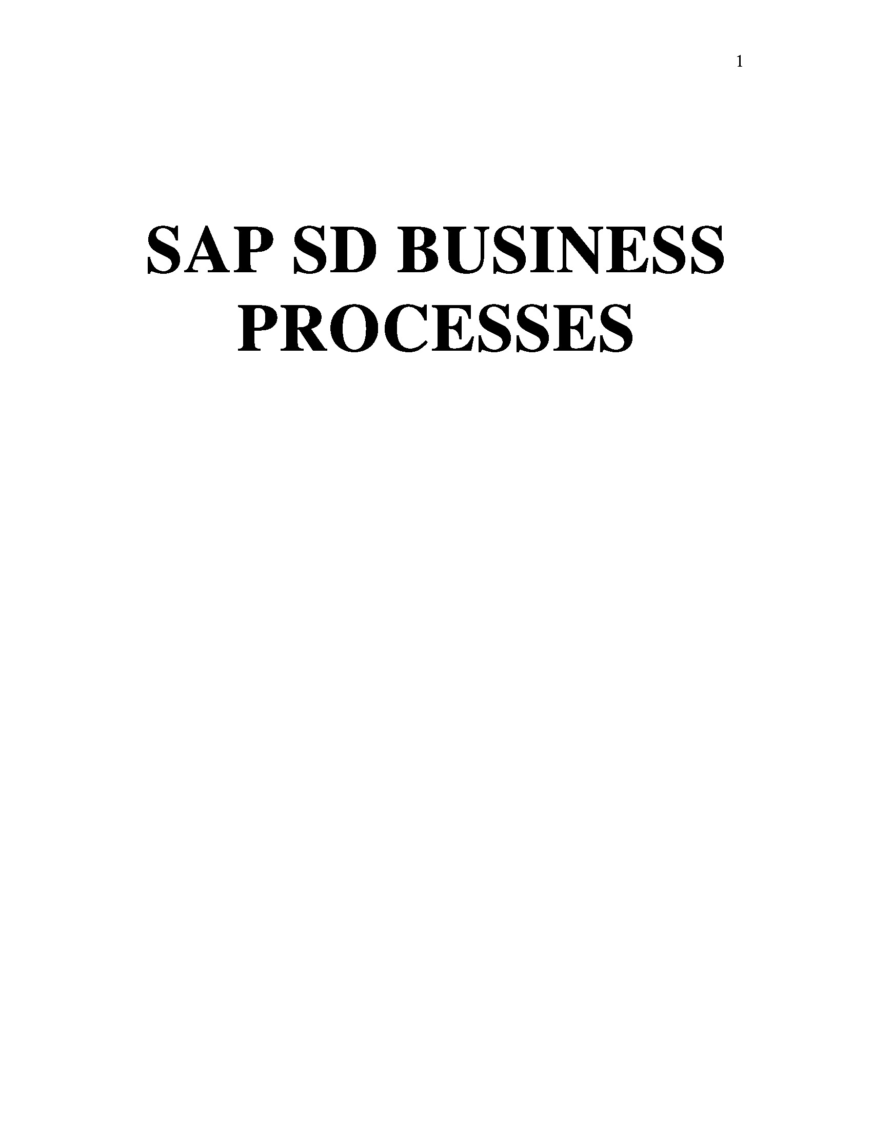 SAP SD BUSINESS PROCESSES | Pothi.com