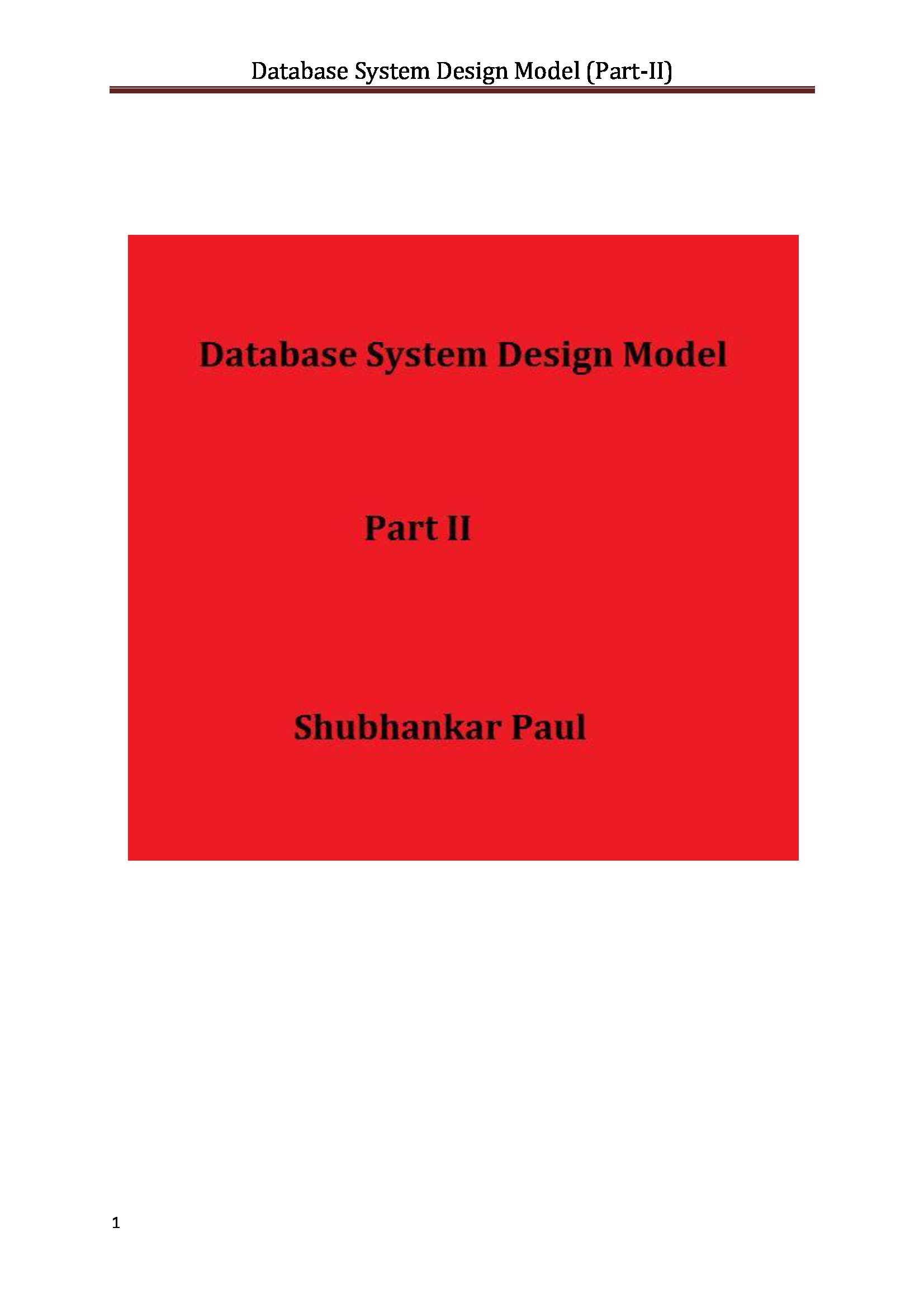Database System Design Model (Part-II) | Pothi.com