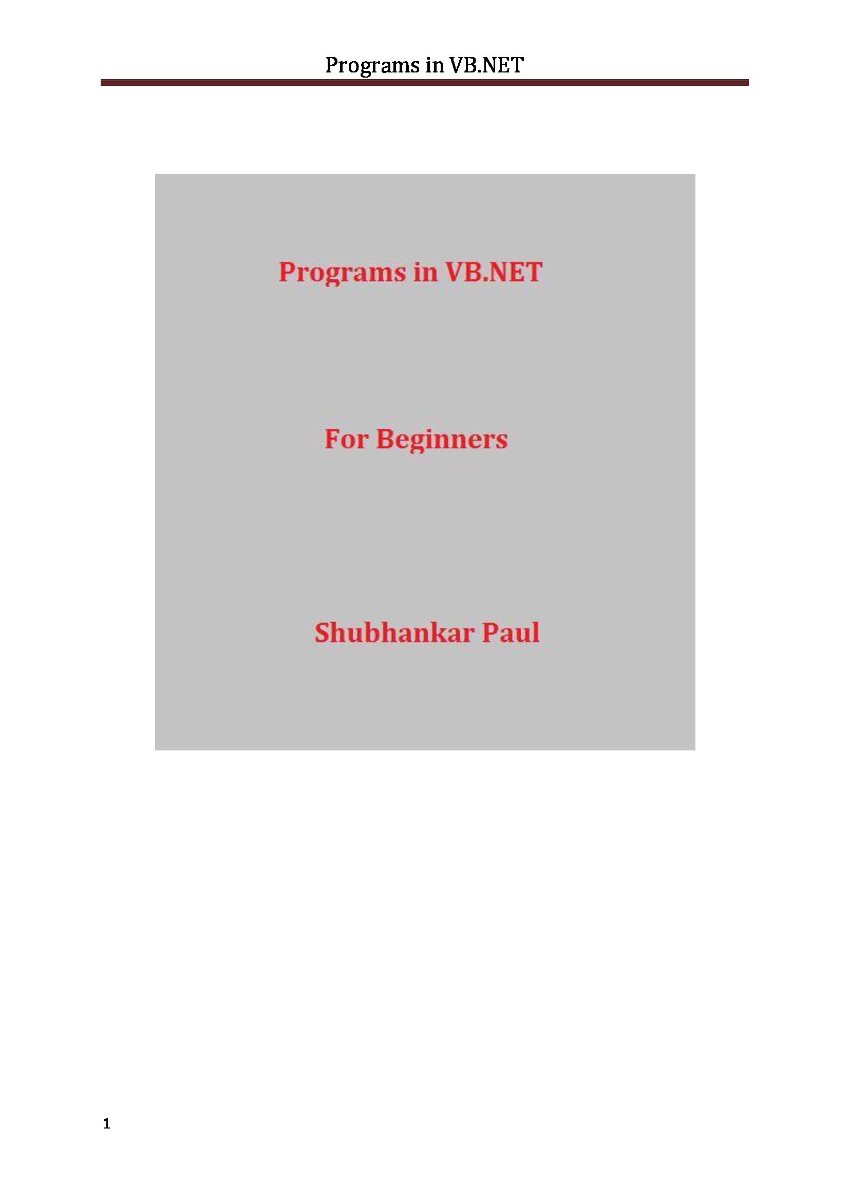 Programs in VB.NET | Pothi.com