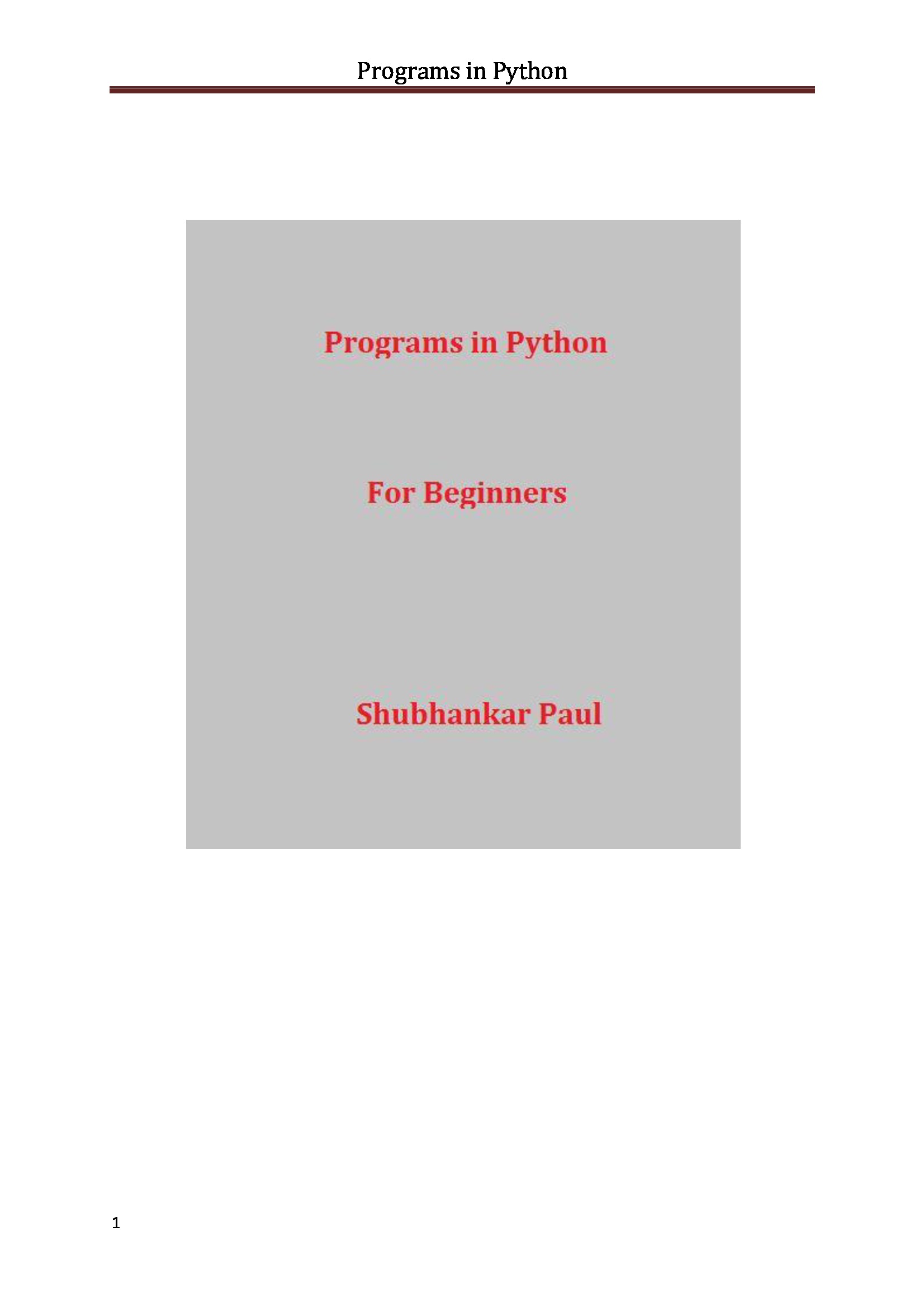 Programs in Python | Pothi.com