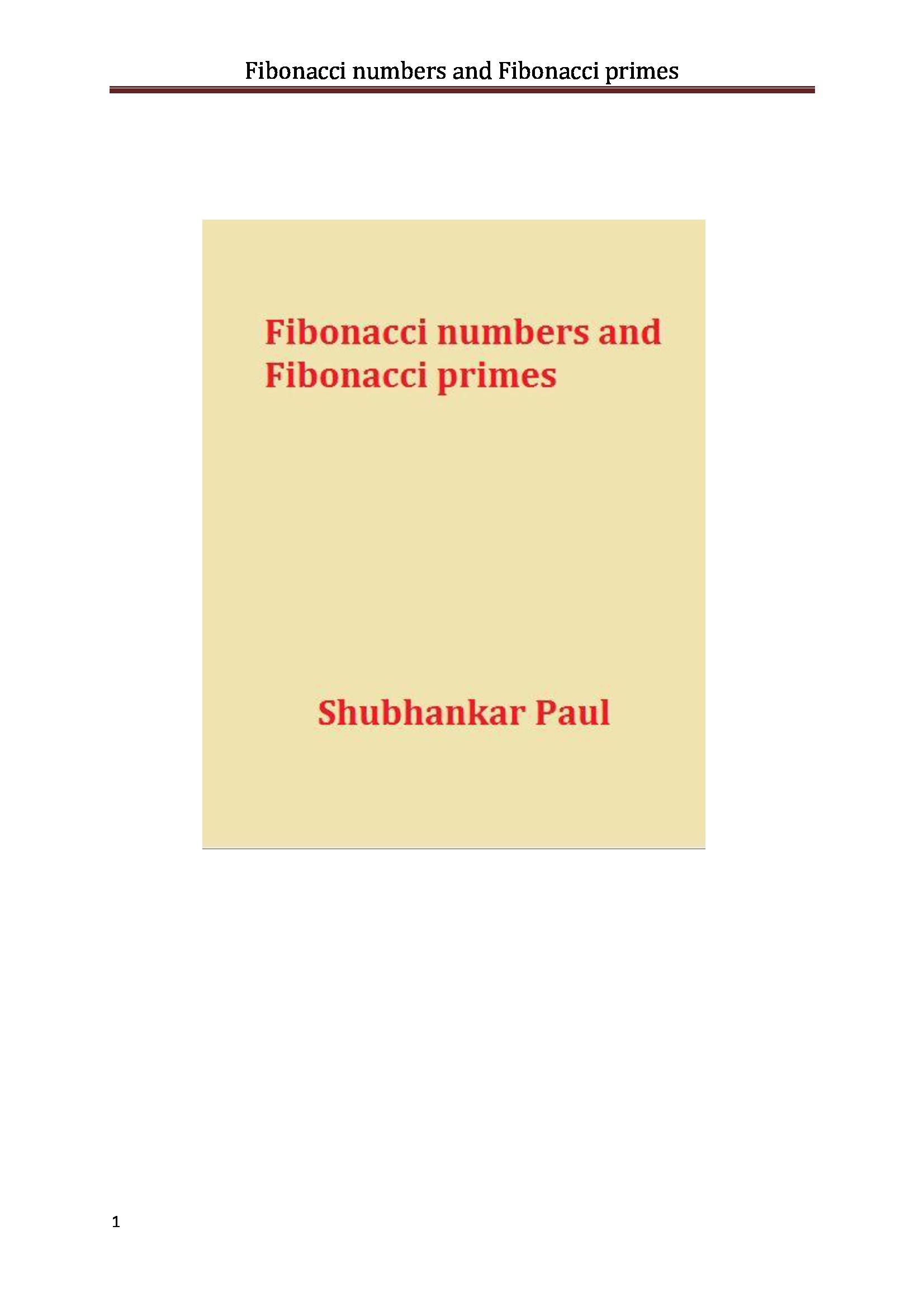 Fibonacci numbers and Fibonacci primes | Pothi.com