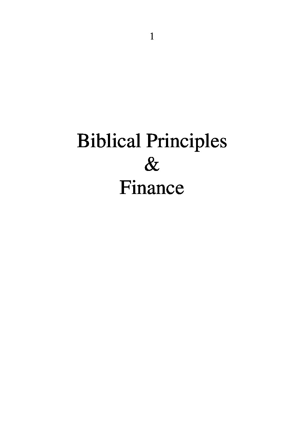Biblical Principles & Finance | Pothi.com