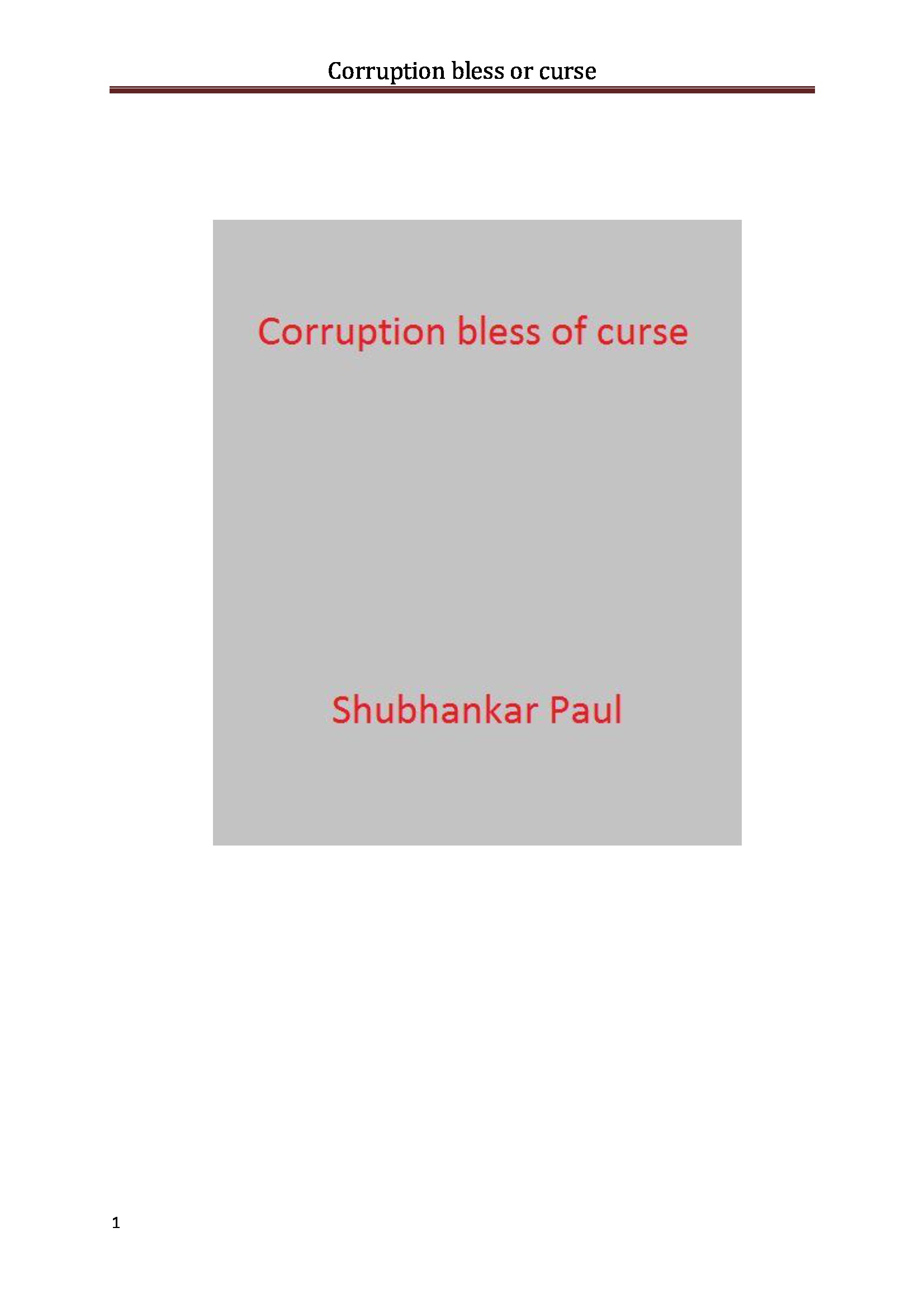 Corruption bless or curse | Pothi.com