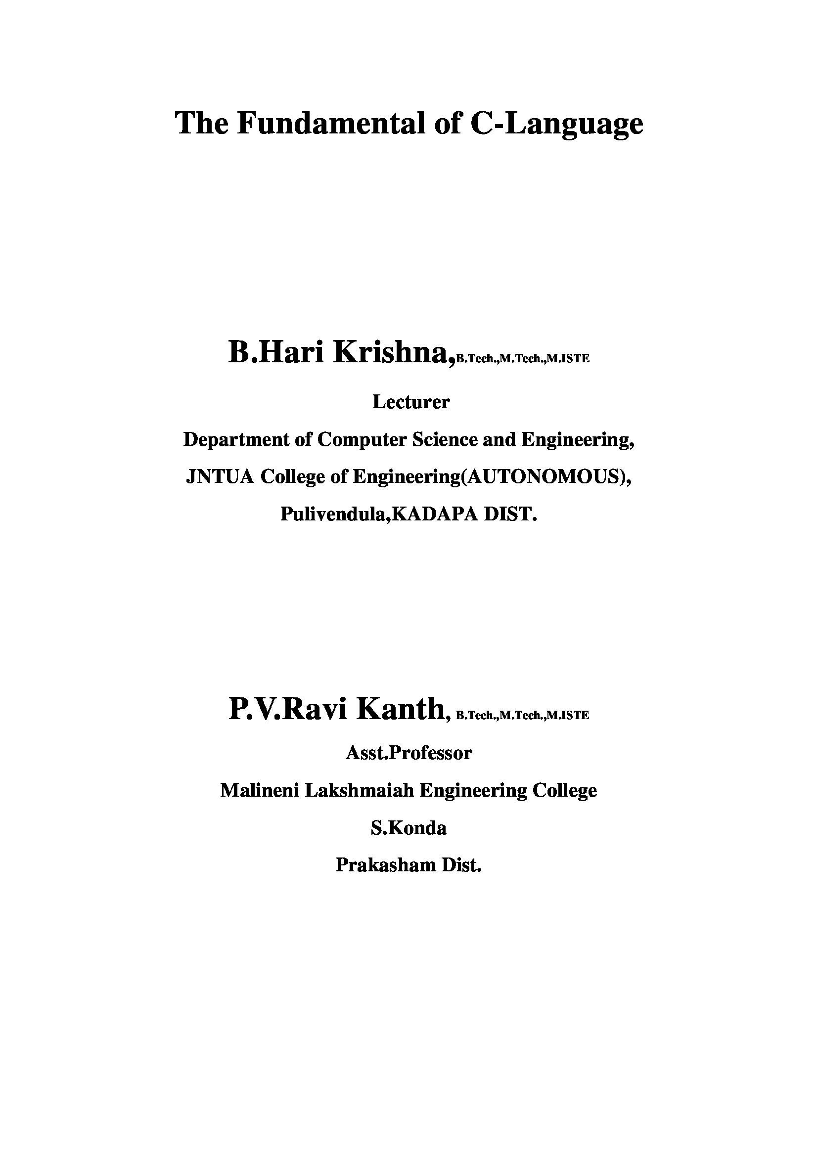 The Fundamental Of C-Language | Pothi.com