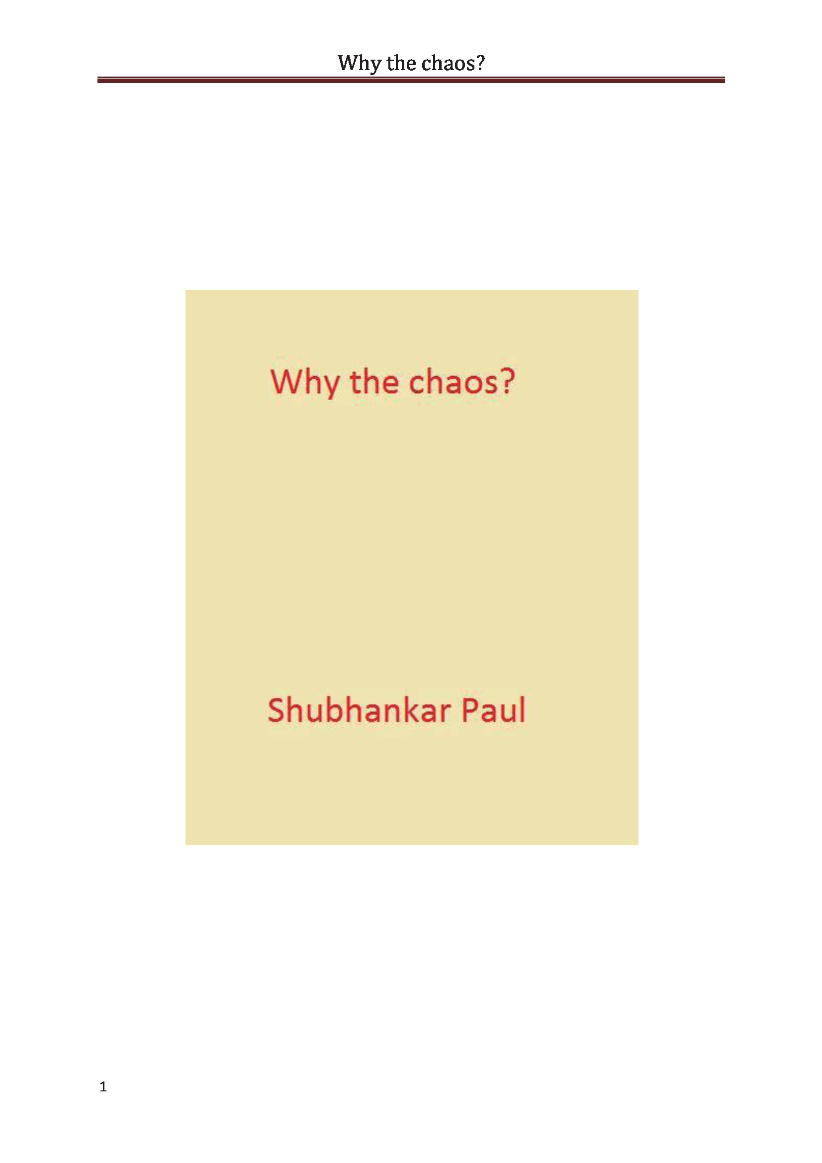 Why the chaos? | Pothi.com