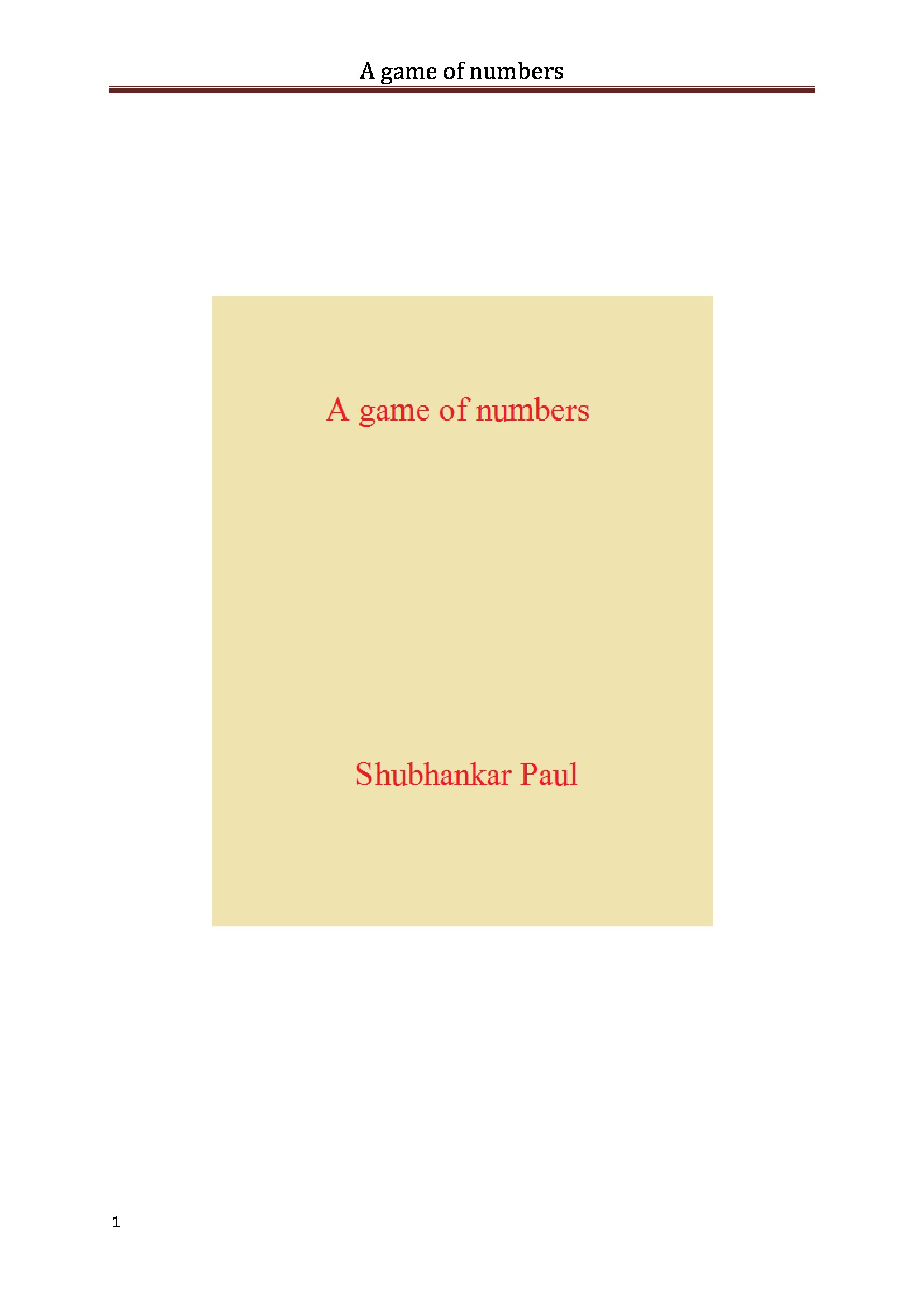 A game of numbers | Pothi.com