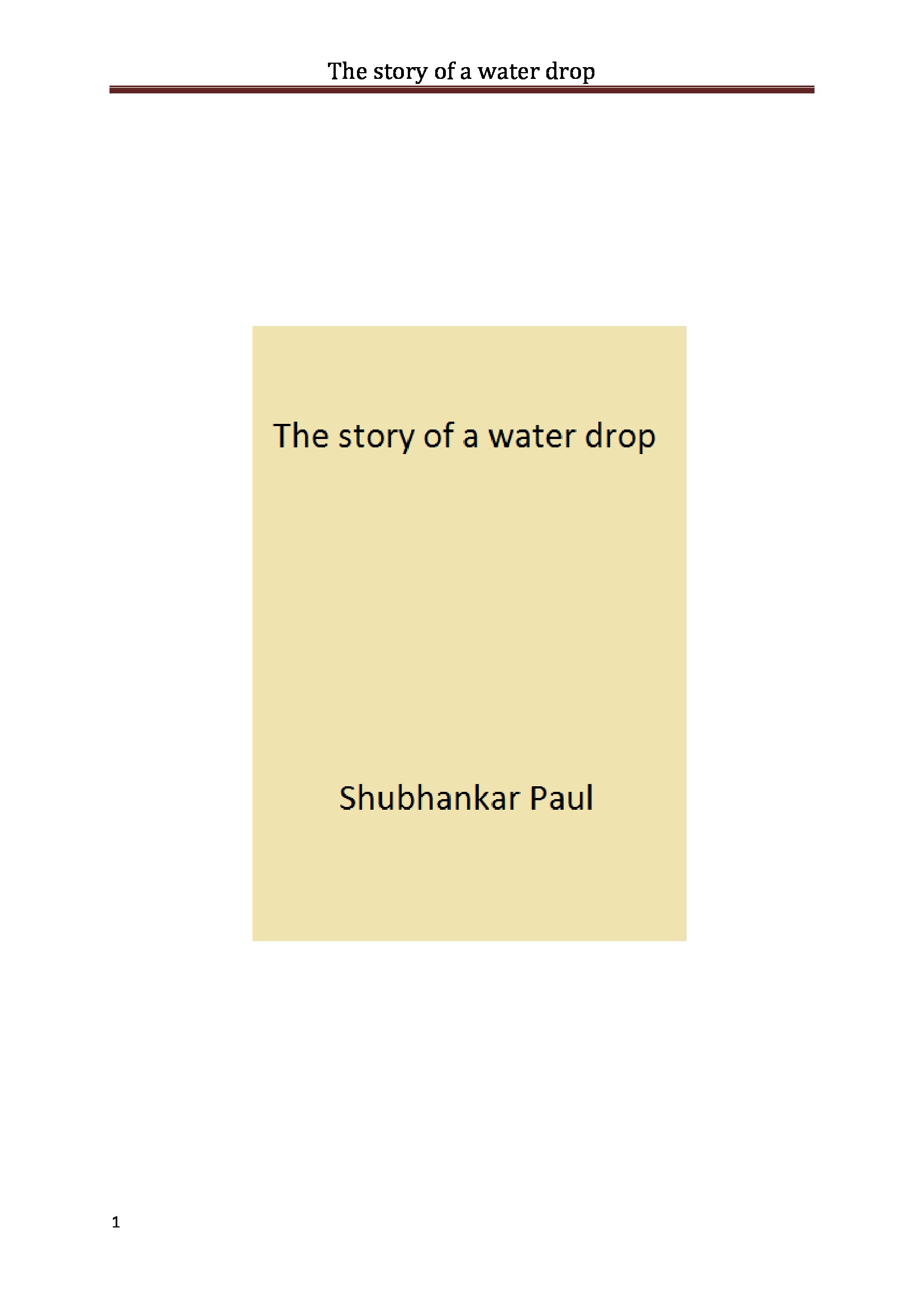 The story of a water drop | Pothi.com