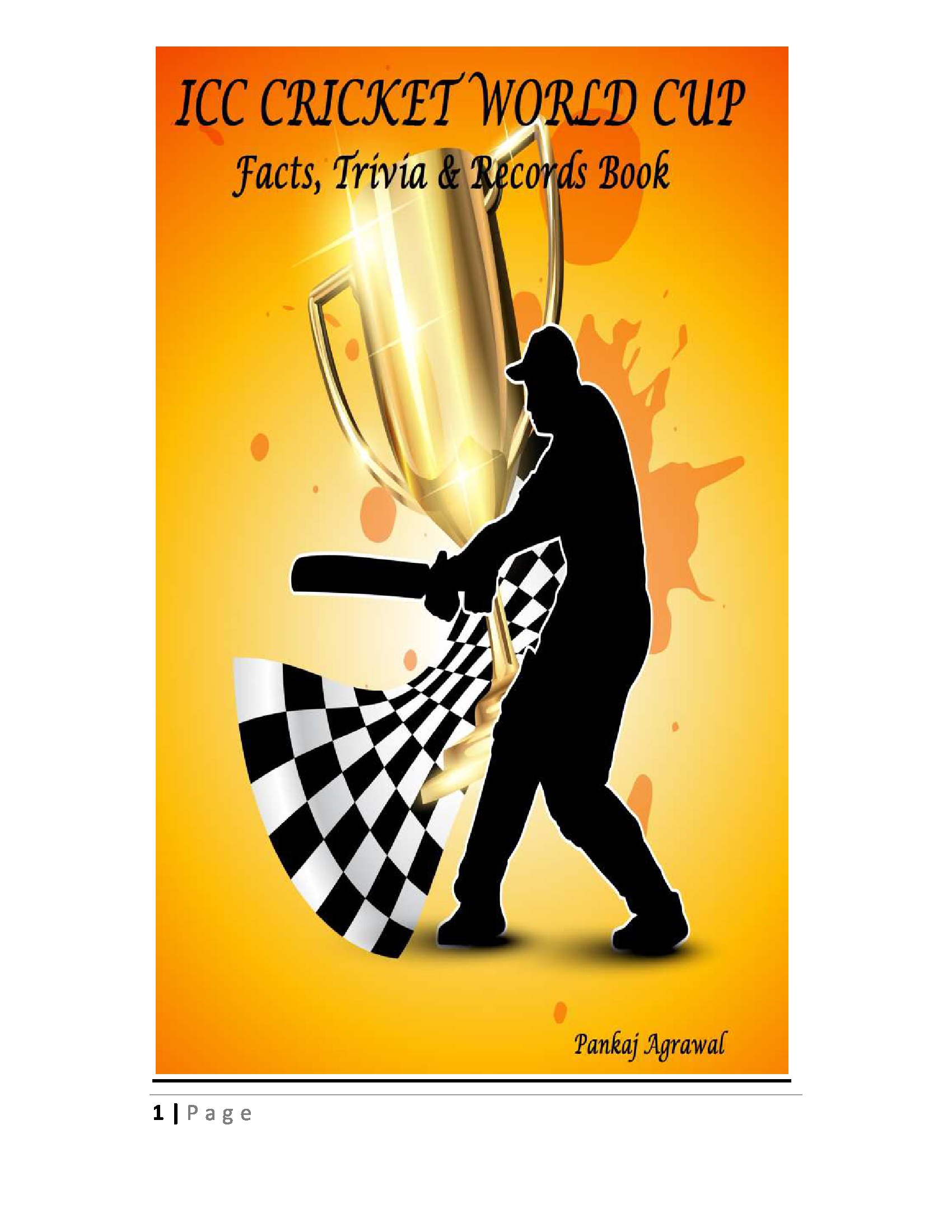 ICC CRICKET WORLD CUP - Facts, Trivia & Records Book | Pothi.com
