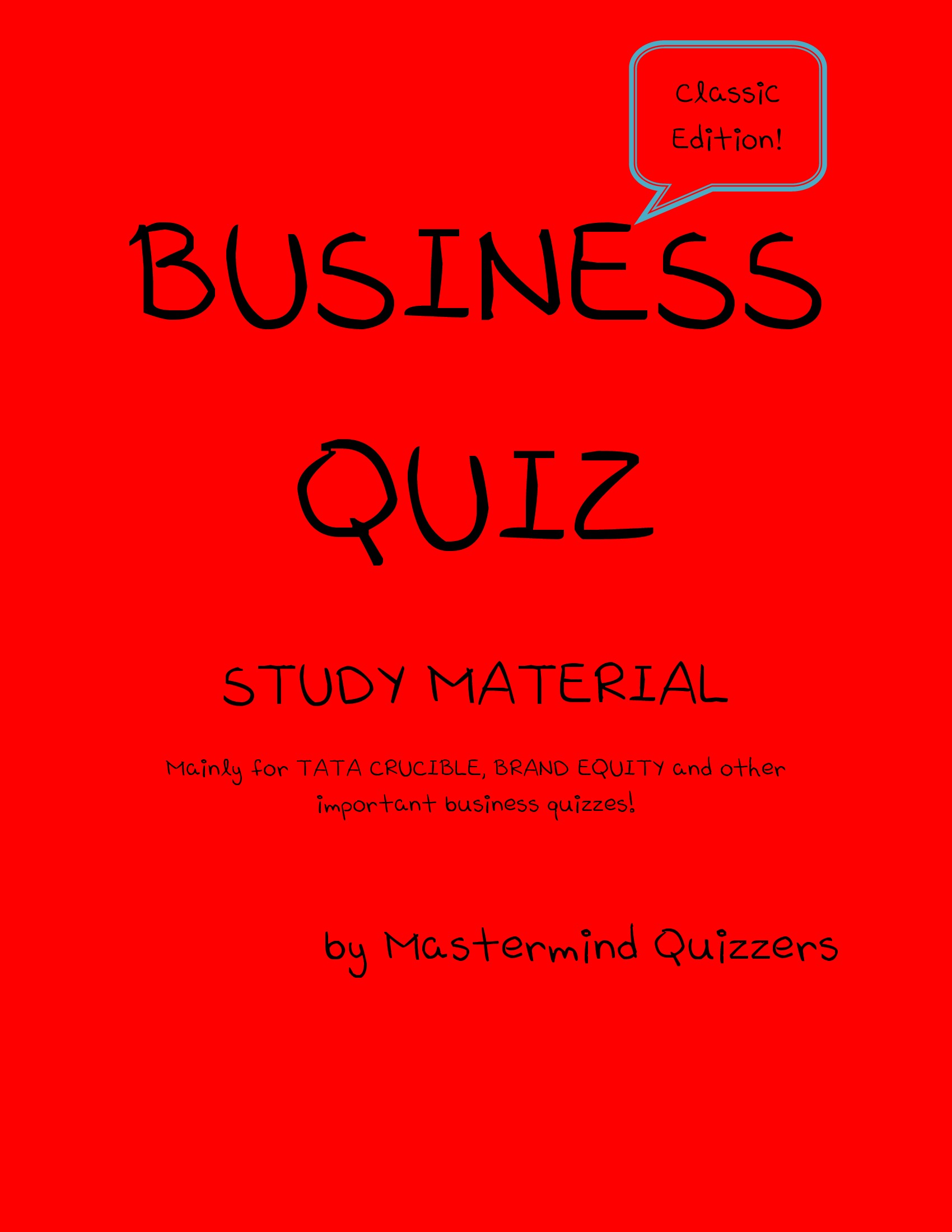 BUSINESS QUIZ STUDY MATERIAL PART I | Pothi.com