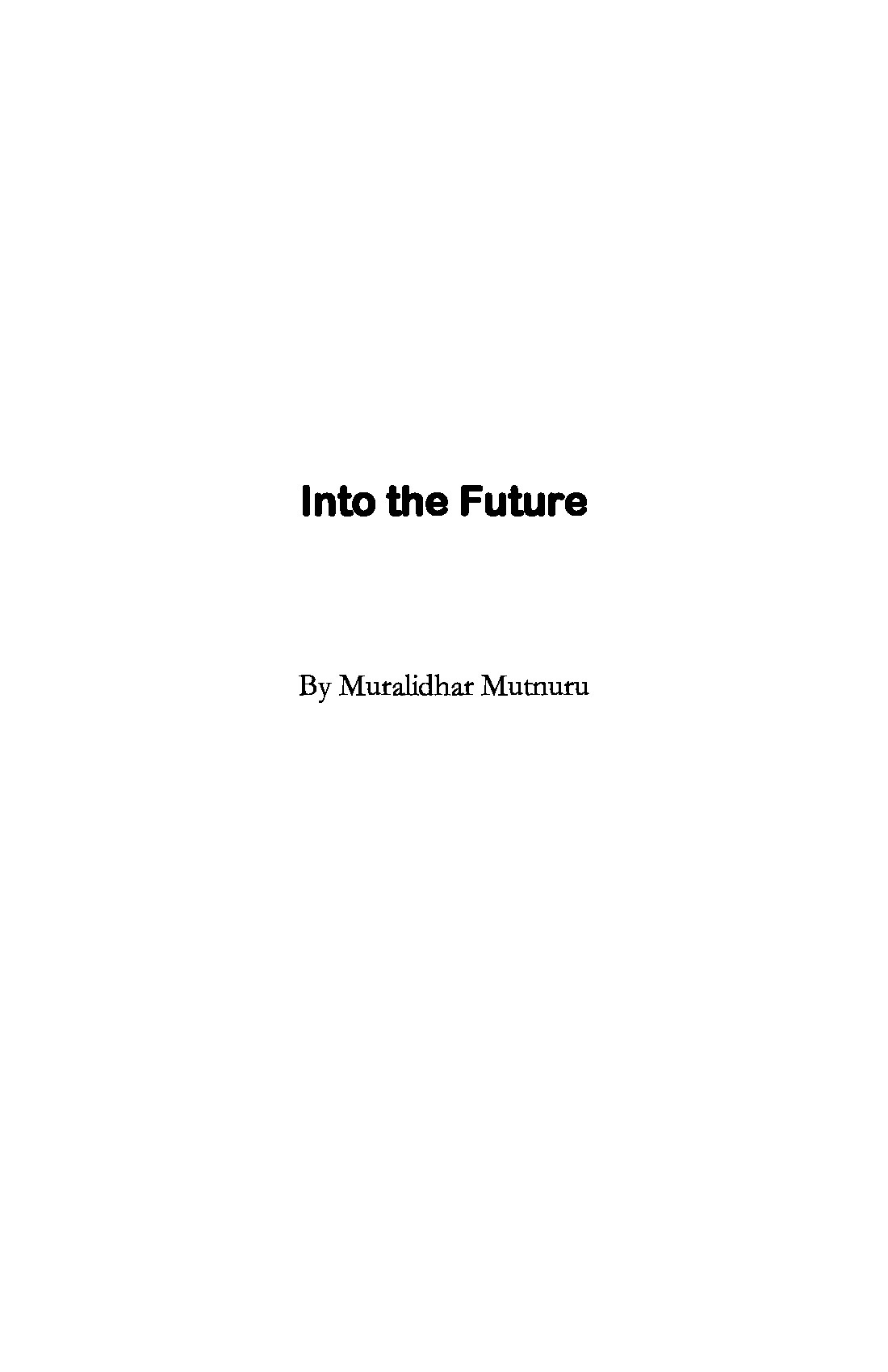 Into The Future | Pothi.com