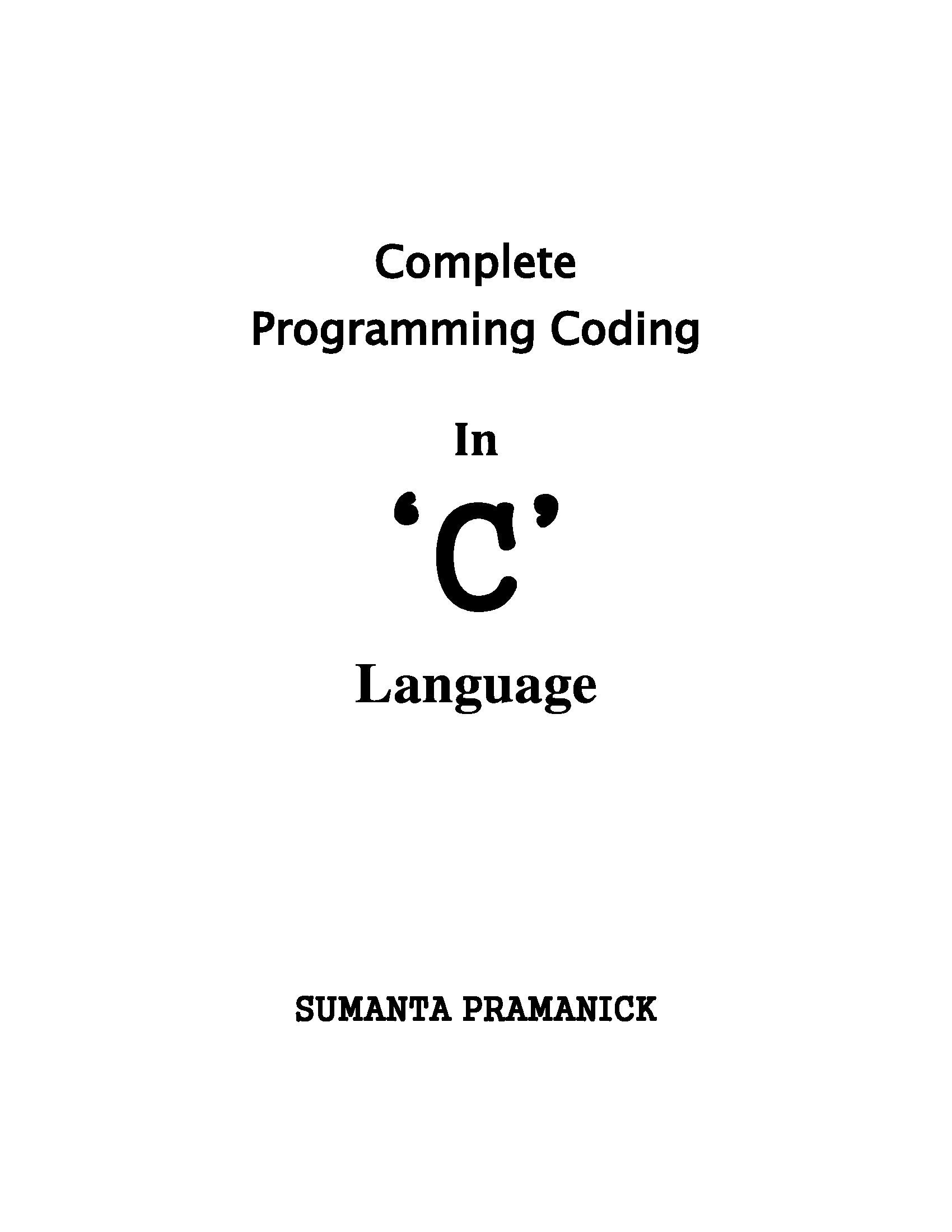 Complete Programming Coding In C Language | Pothi.com