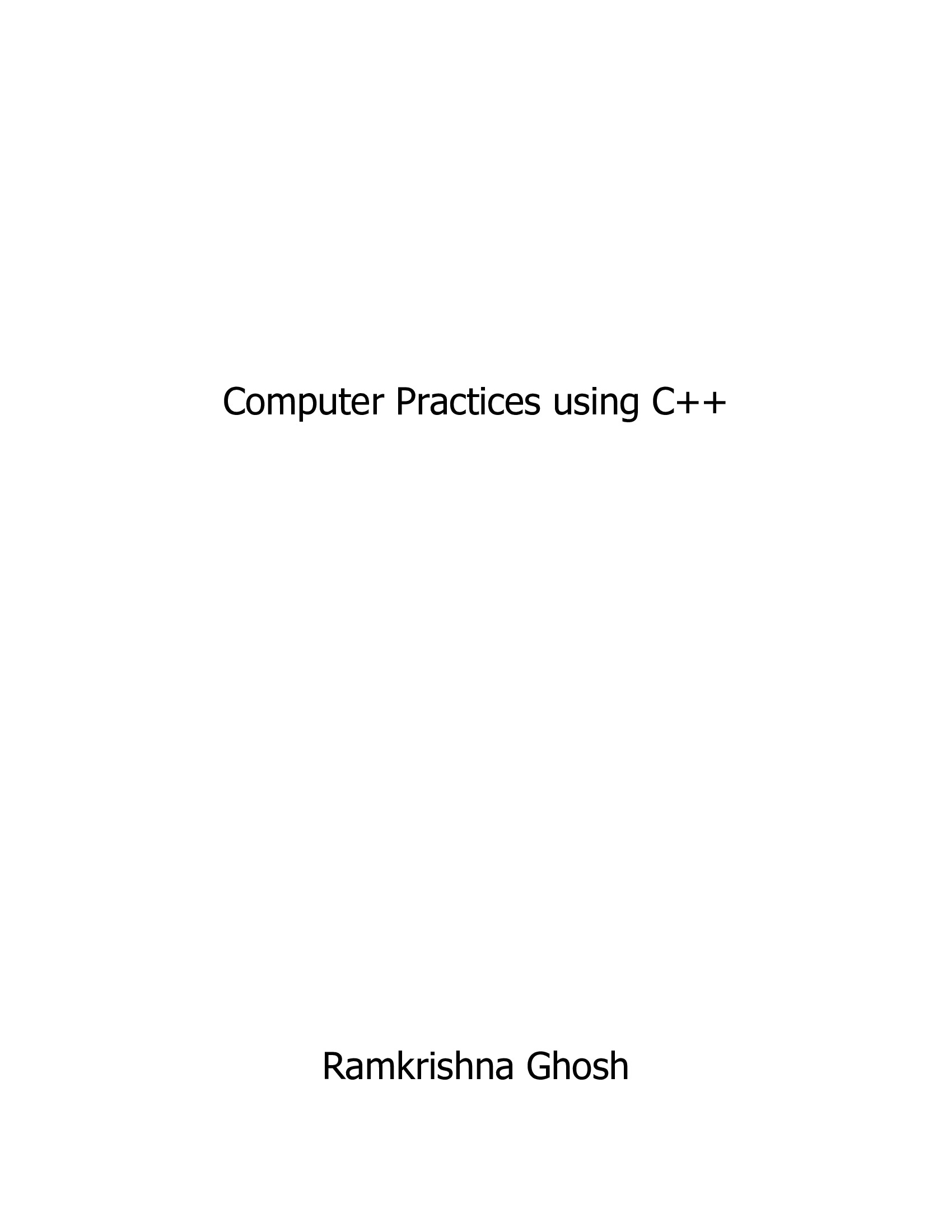 Computer Practices using C++ | Pothi.com