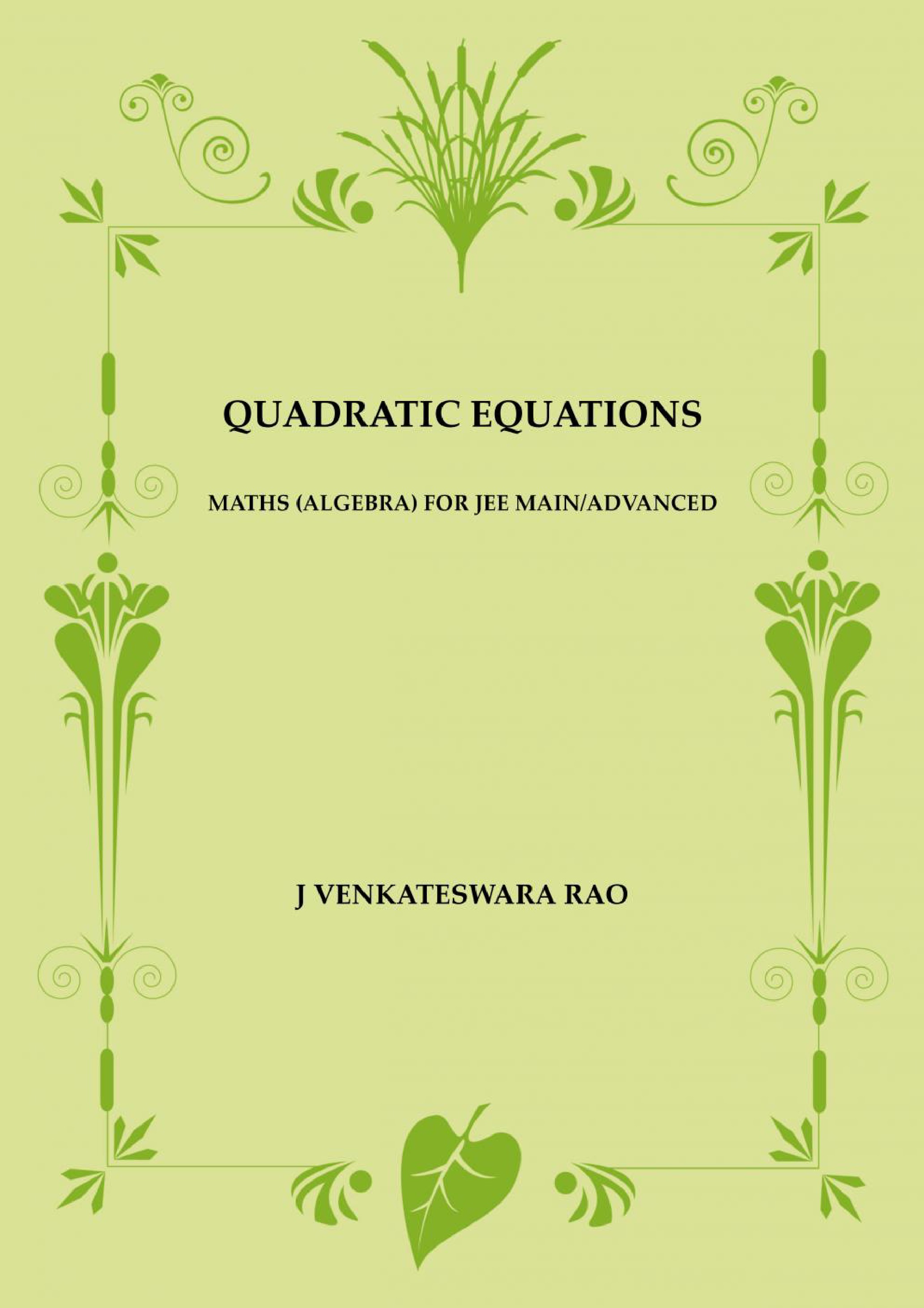 QUADRATIC EQUATIONS | Pothi.com