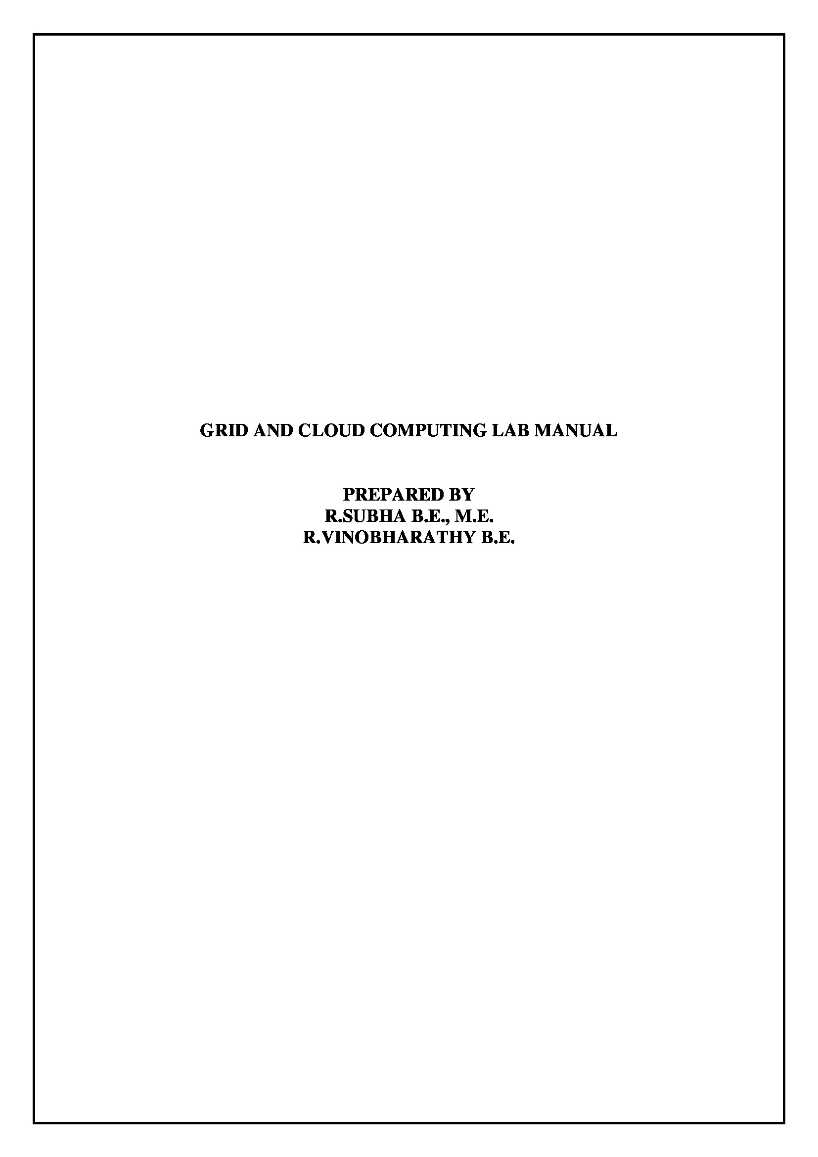 Grid And Cloud Computing Lab Pothi