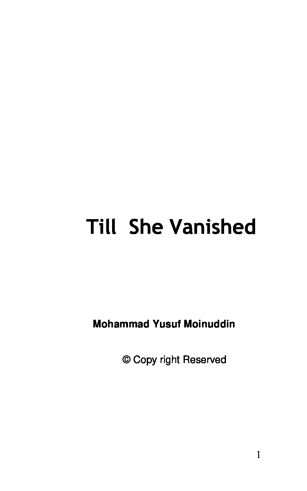 Till She Vanished | Pothi.com