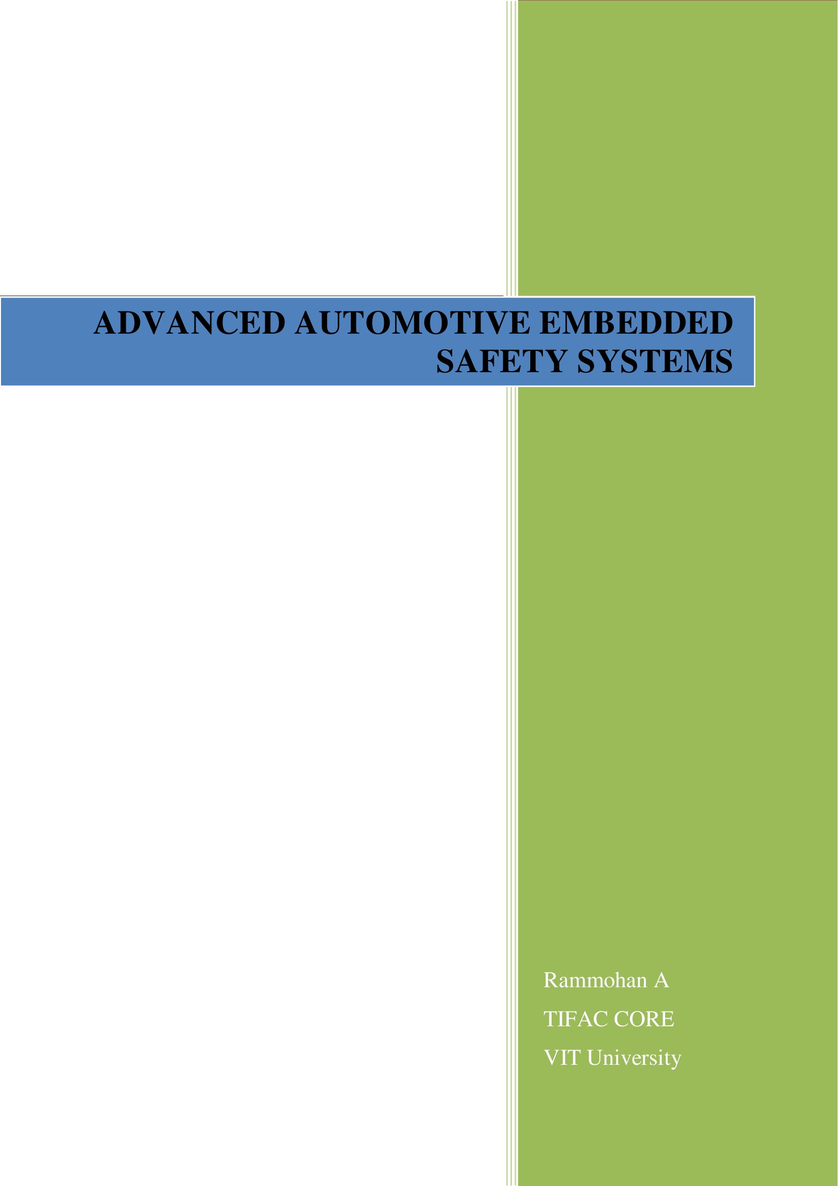 ADVANCED AUTOMOTIVE EMBEDDED SAFETY SYSTEMS: A REVIEW | Pothi.com