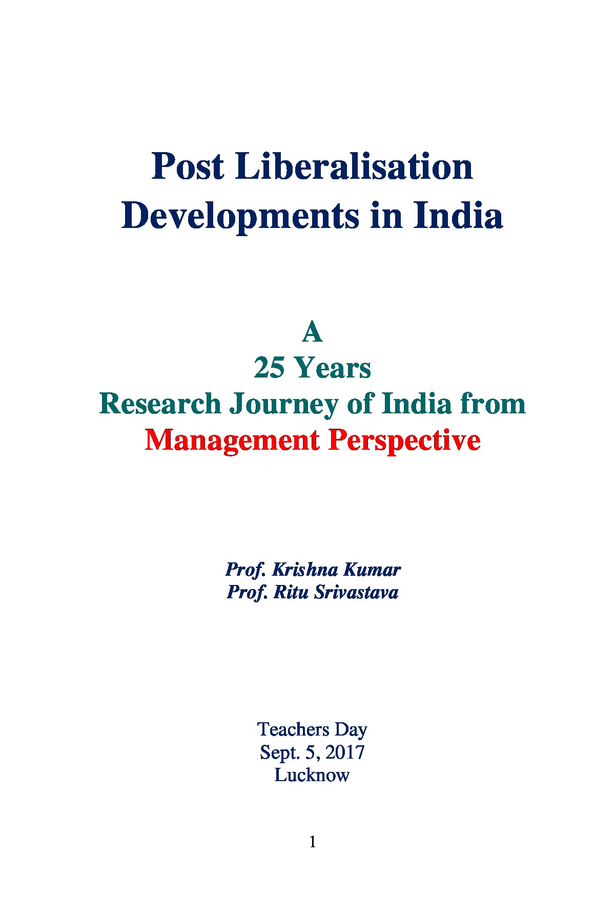 Post Liberalisation Developments in India Vol. I-V | Pothi.com