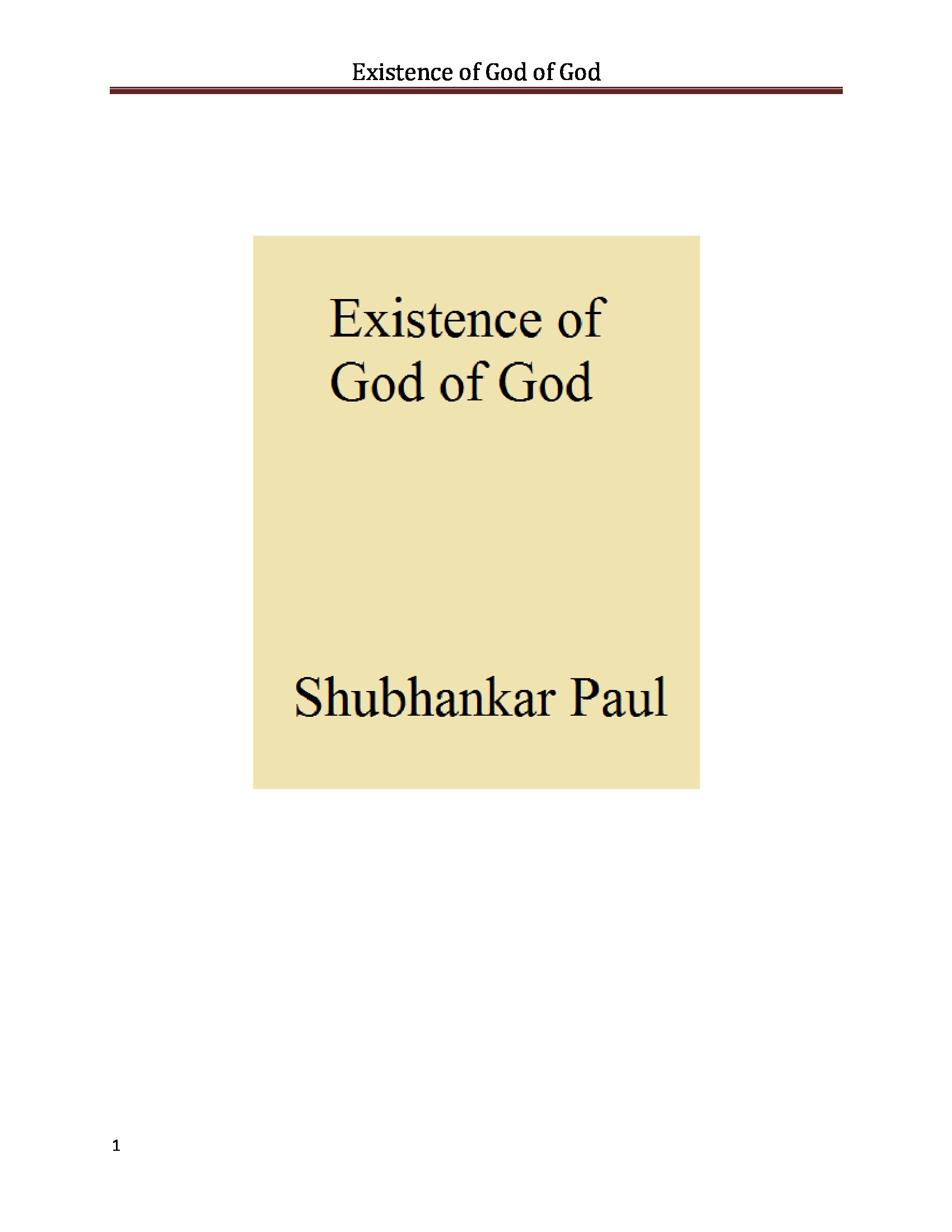 Existence of God of God | Pothi.com