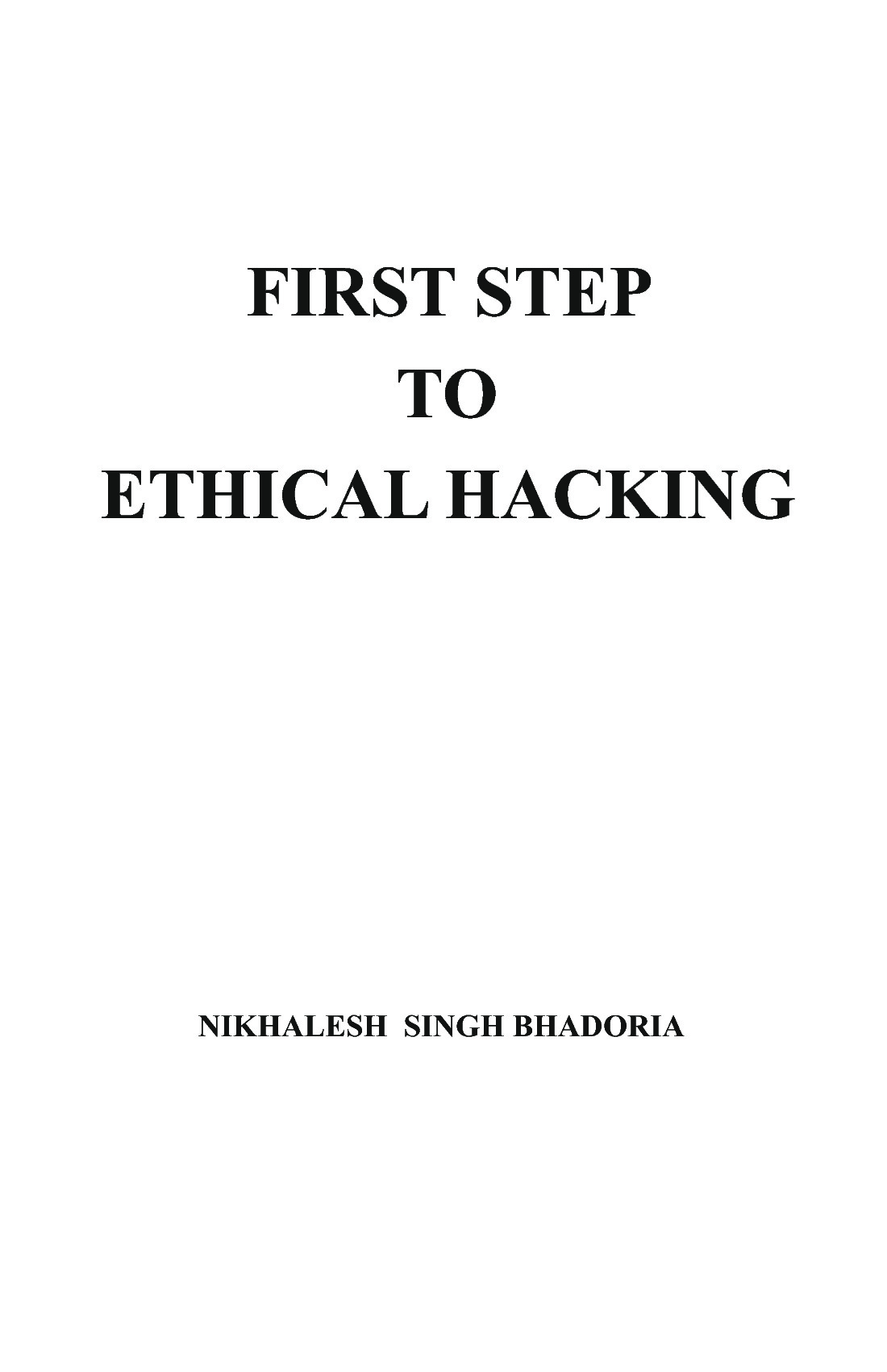 First Step To Ethical Hacking Pothi