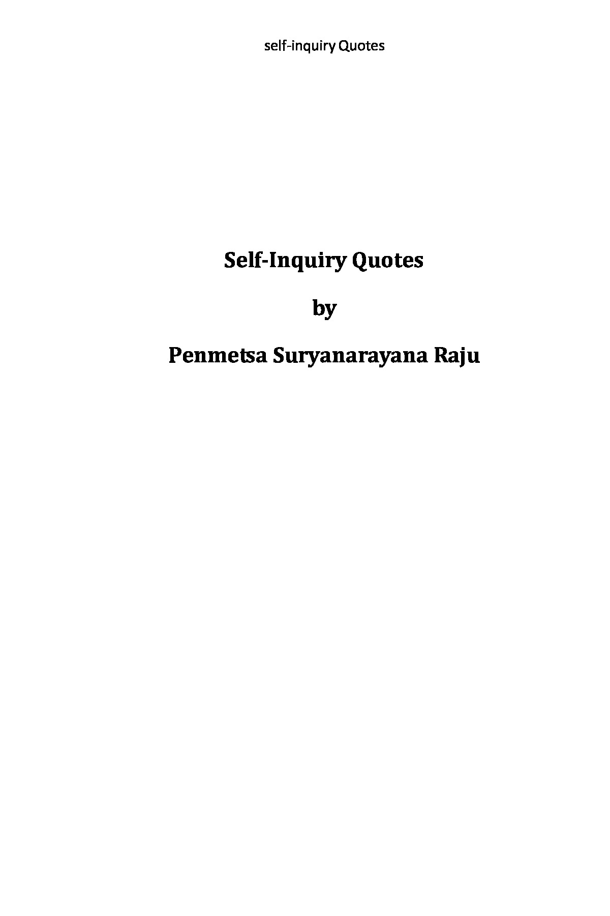 Quotes in self-inquiry. | Pothi.com