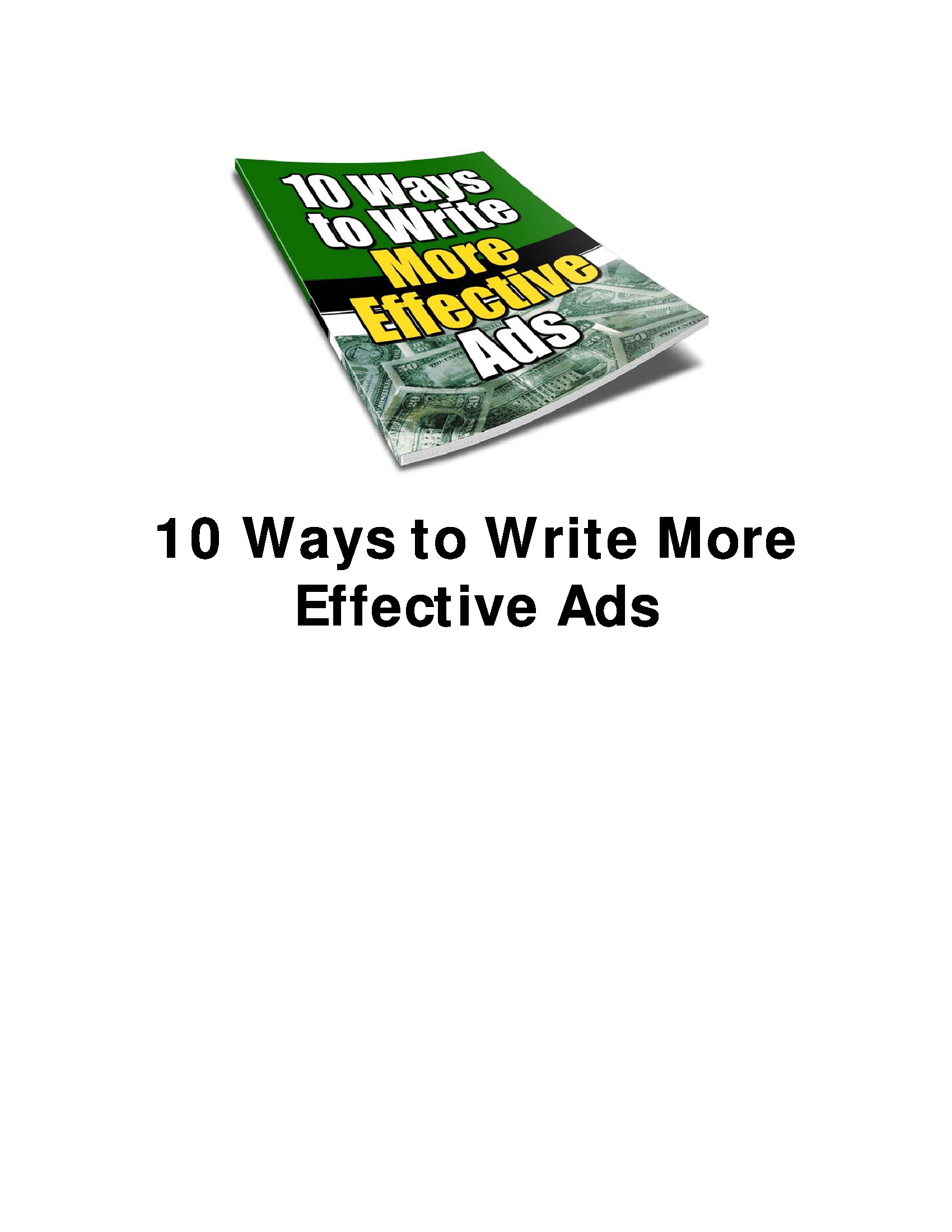 10 Ways to Write More Effective Ads | Pothi.com