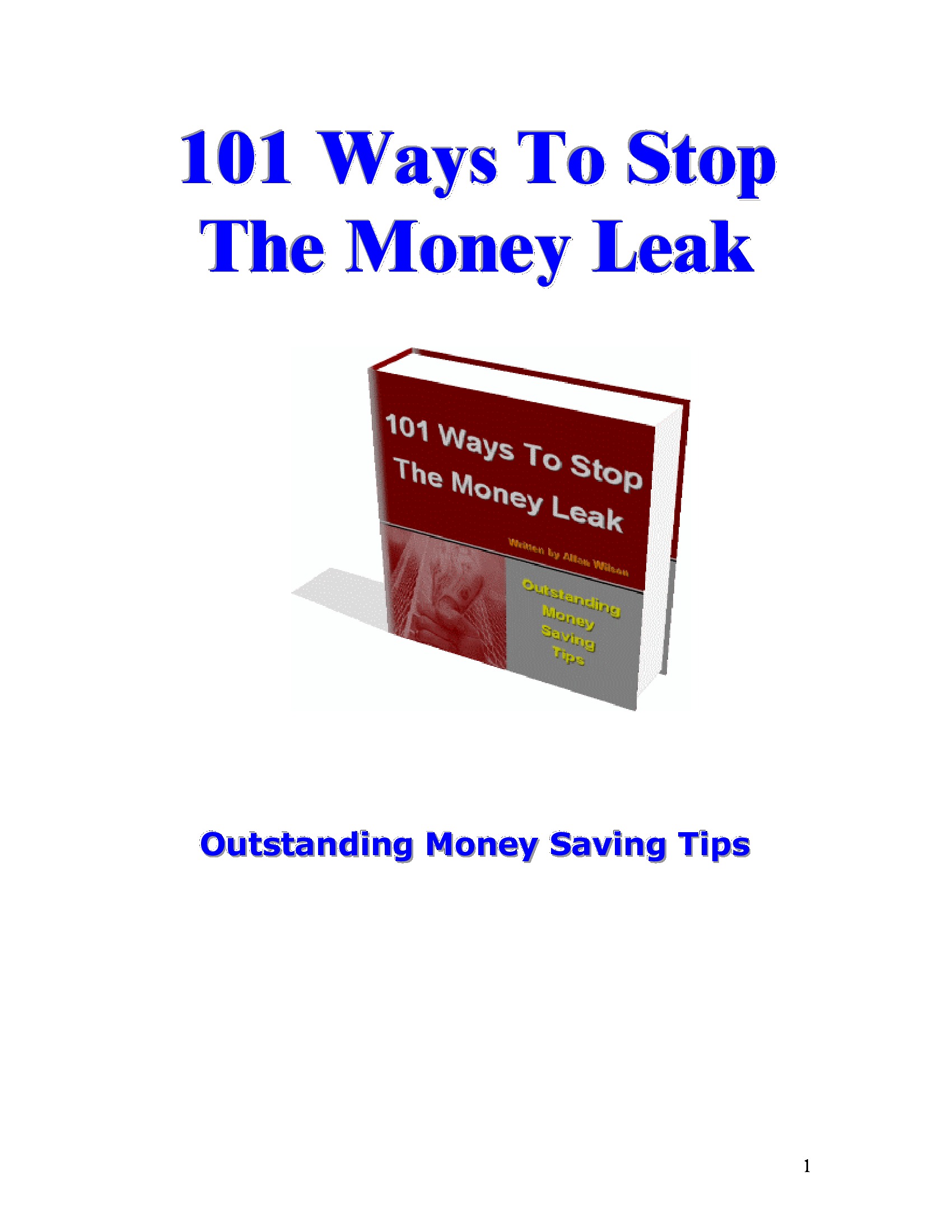 101 Ways To Stop The Money Leak | Pothi.com