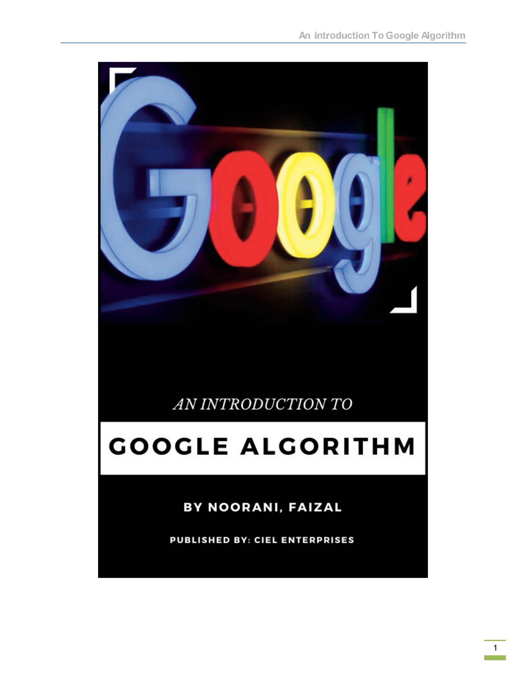 An Introduction To Google Algorithm | Pothi.com