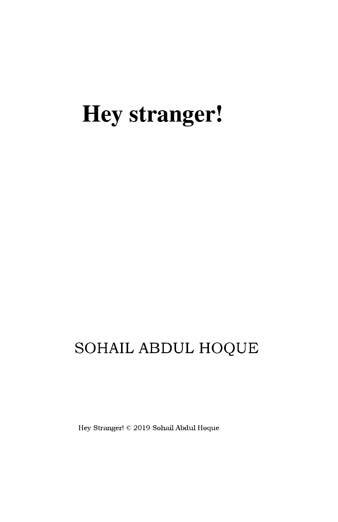 Hey Stranger! | Pothi.com