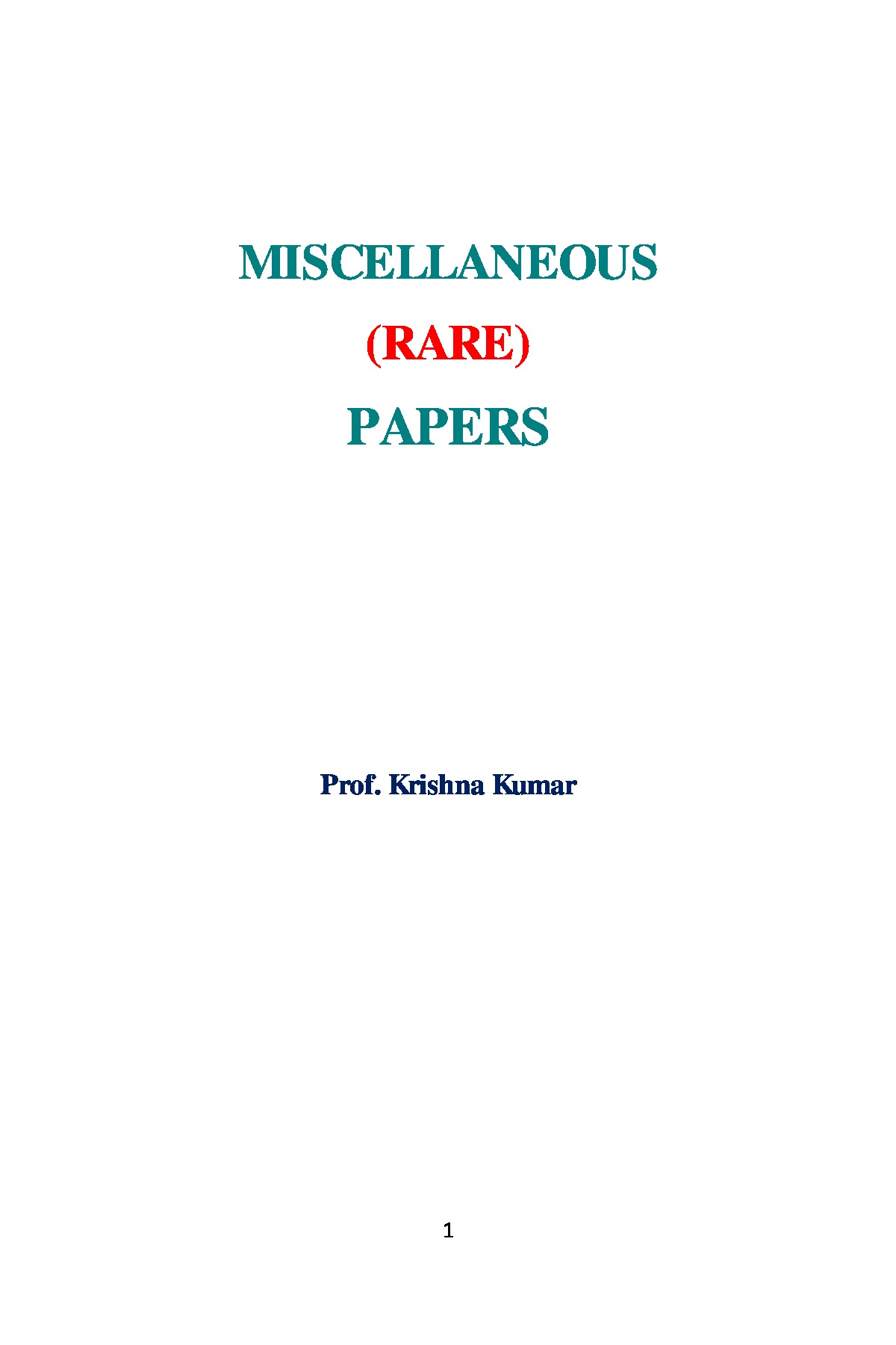 Miscellaneous (Rare) Papers on Management | Pothi.com