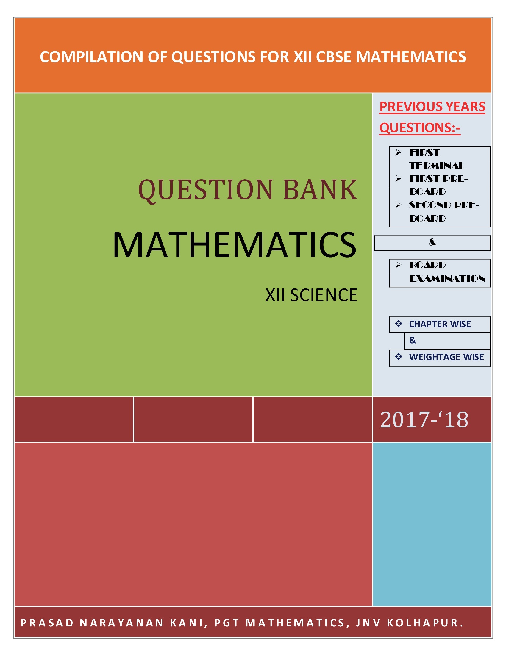 XII MATHEMATICS QUESTION BANK | Pothi.com