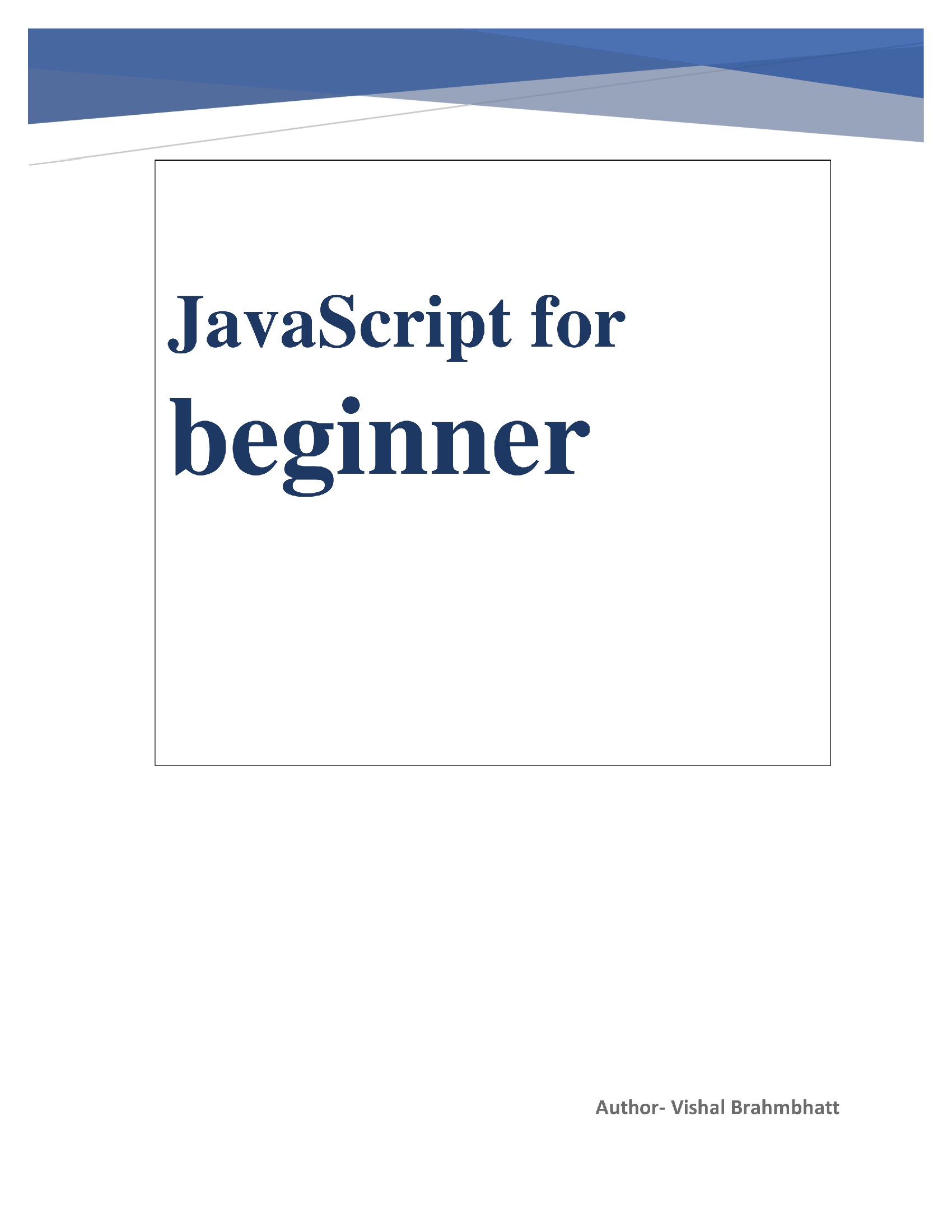 JavaScript for beginner | Pothi.com