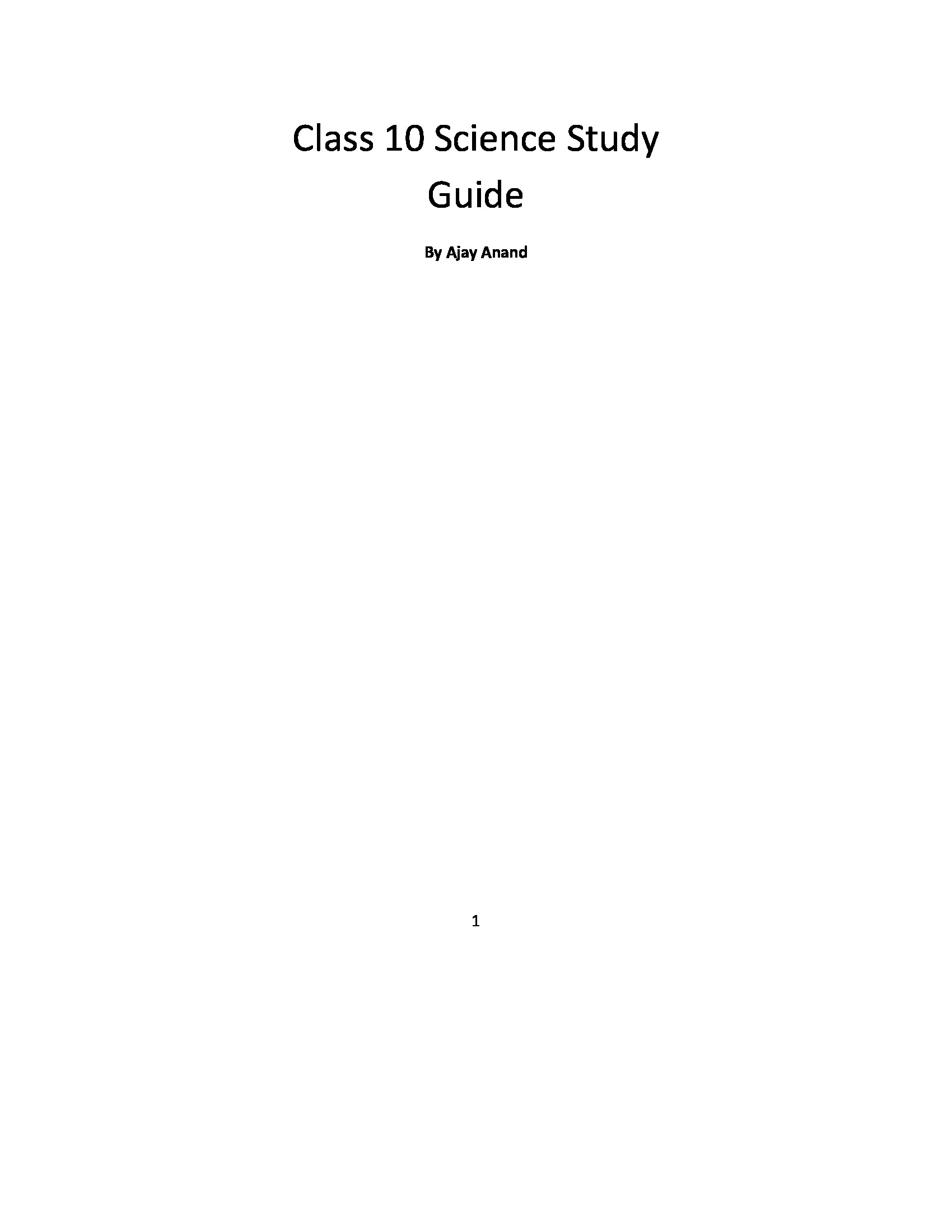 10 Science Study Guide | Pothi.com