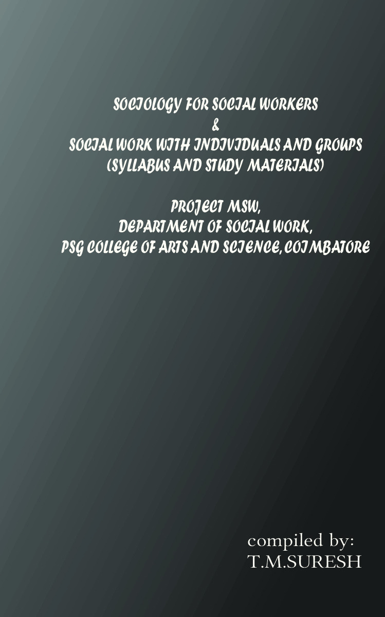Sociology for social workers and social work individual and group | Pothi.com