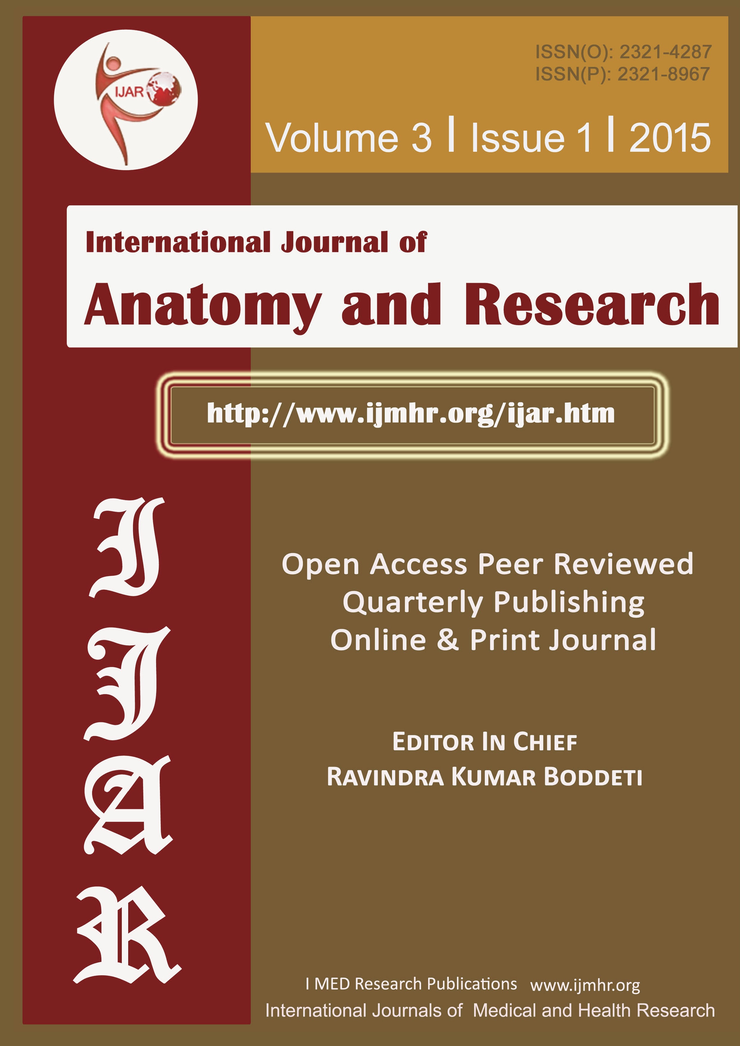 International Journal of Anatomy and Research Volume 3 Issue 1 2015 ...