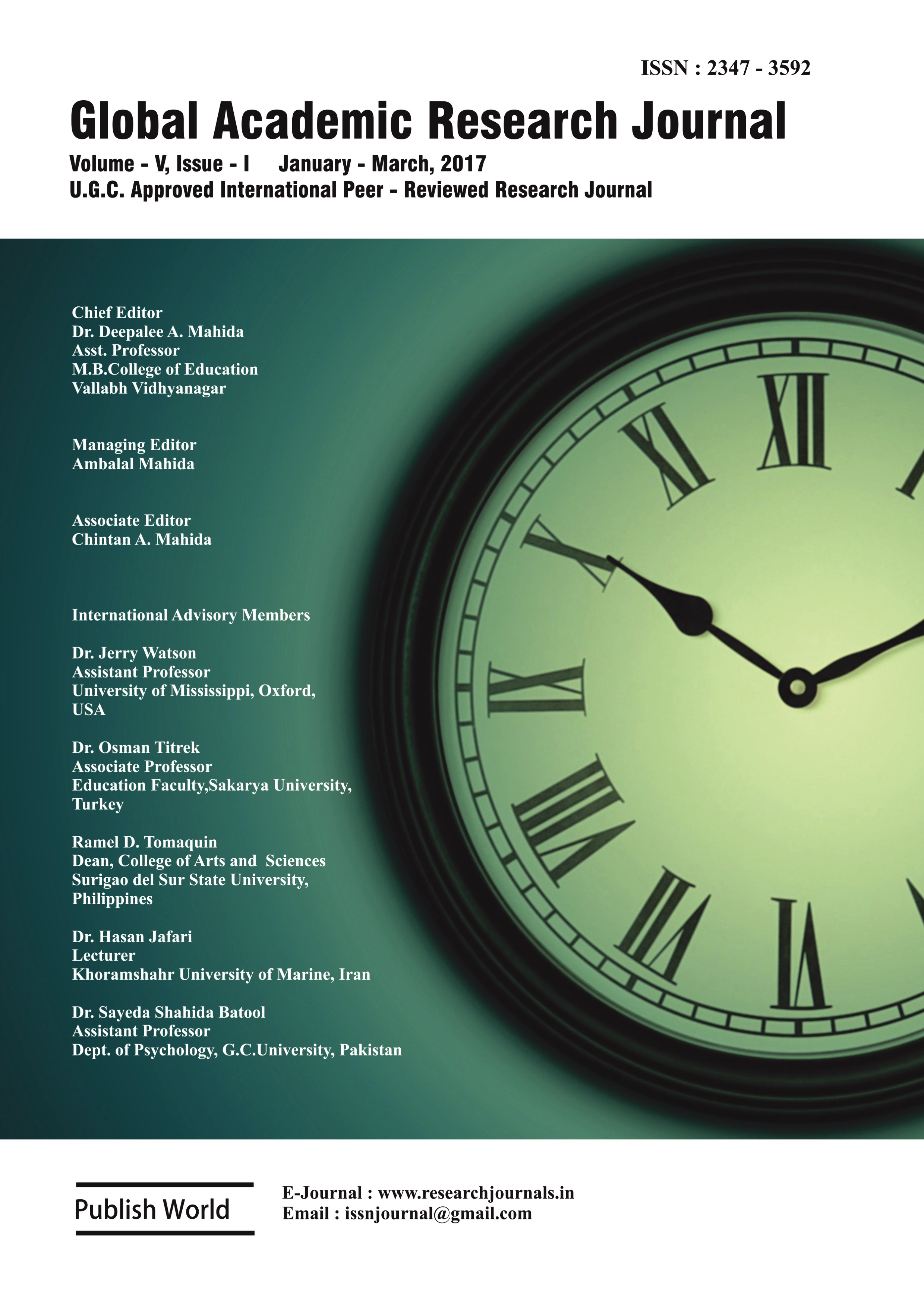 Global Academic Research Journal : January - March, 2017 | Pothi.com