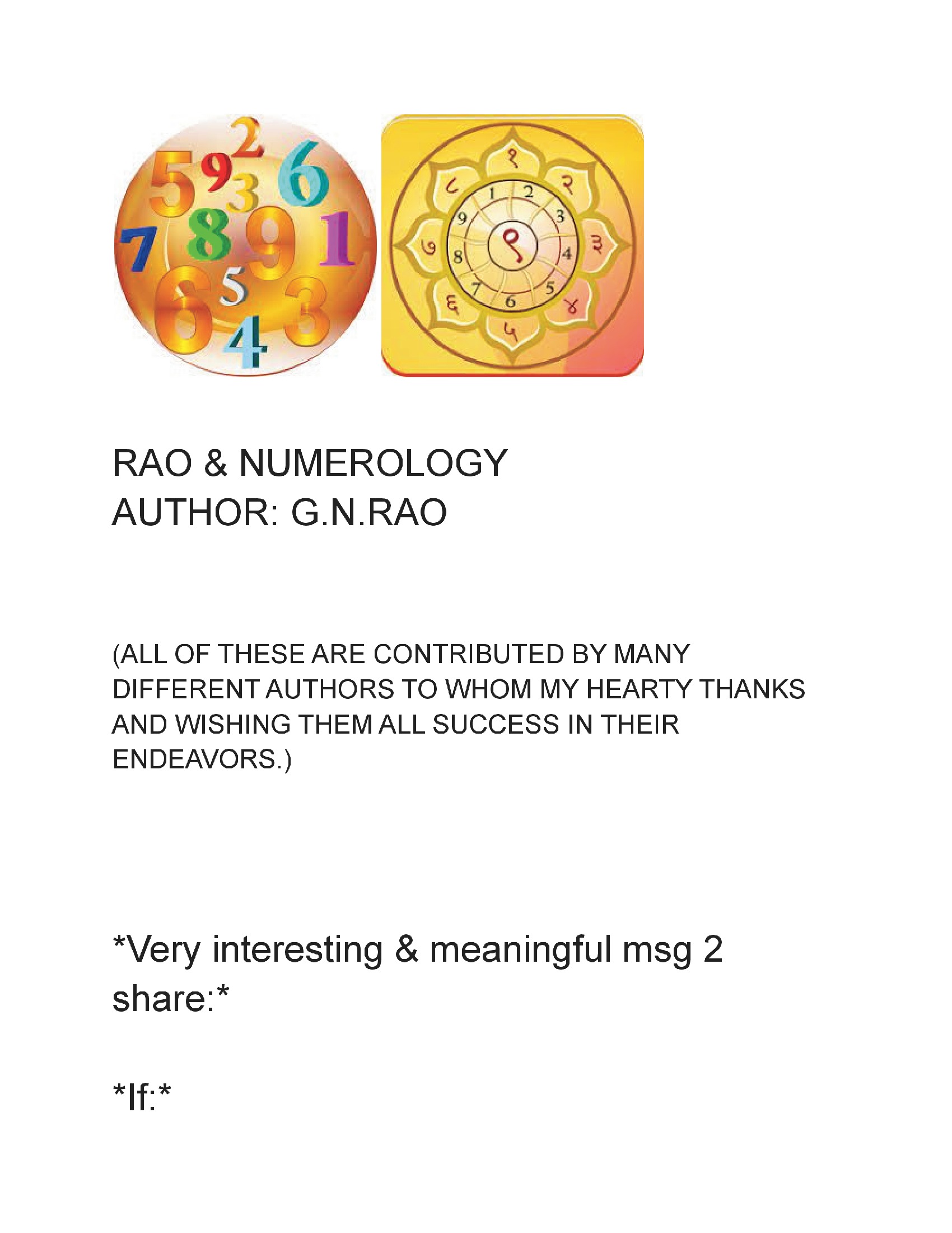RAO & NUMEROLOGY | Pothi.com