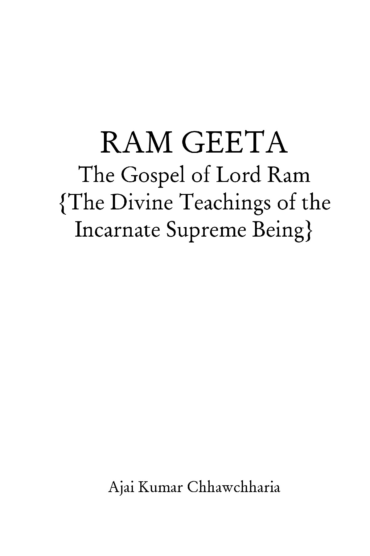 RAM GEETA: The Gospel of Lord Ram | Pothi.com
