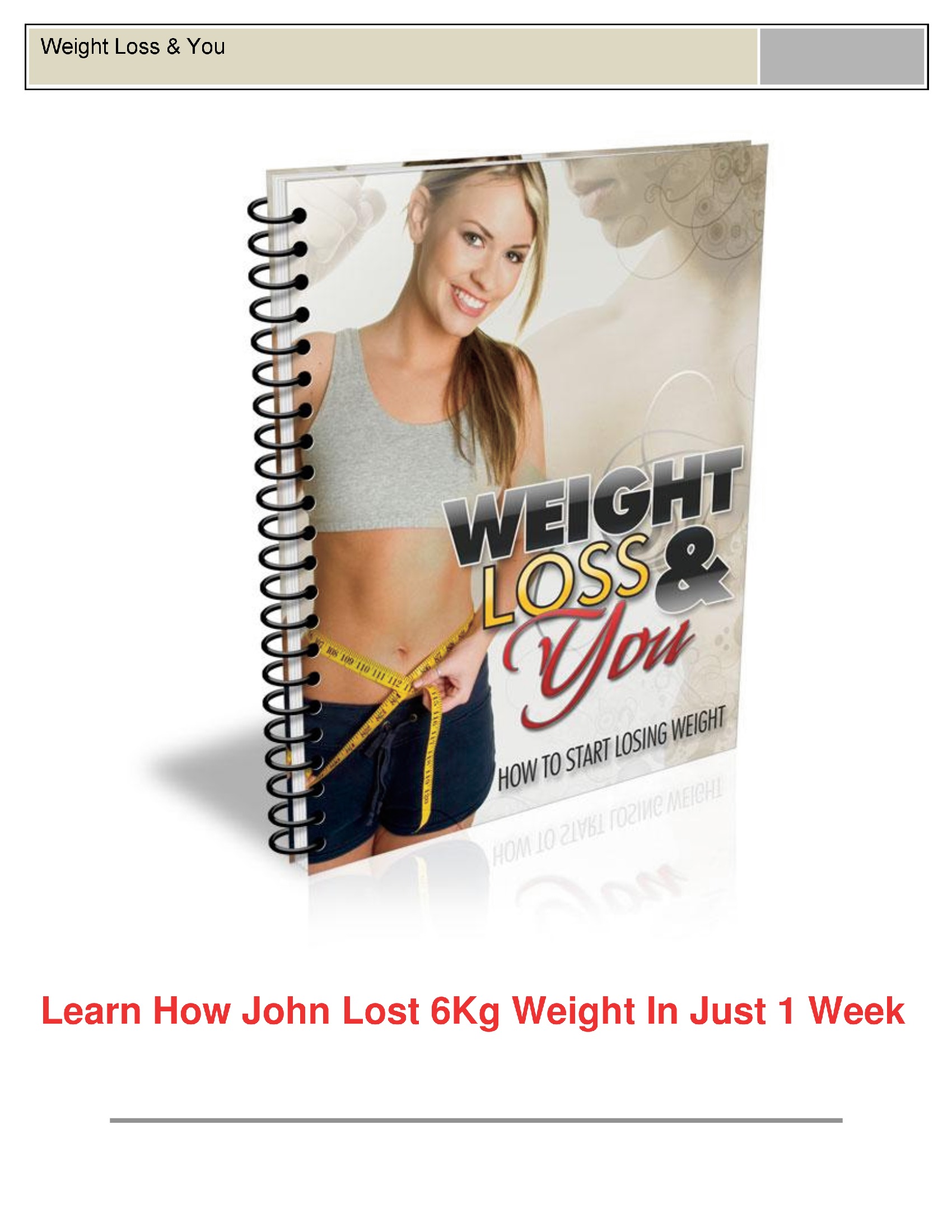 Weight Loss & You | Pothi.com