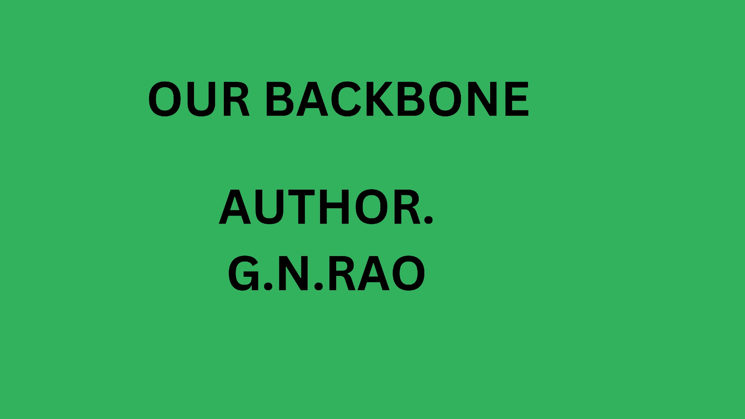 OUR BACKBONE | Pothi.com