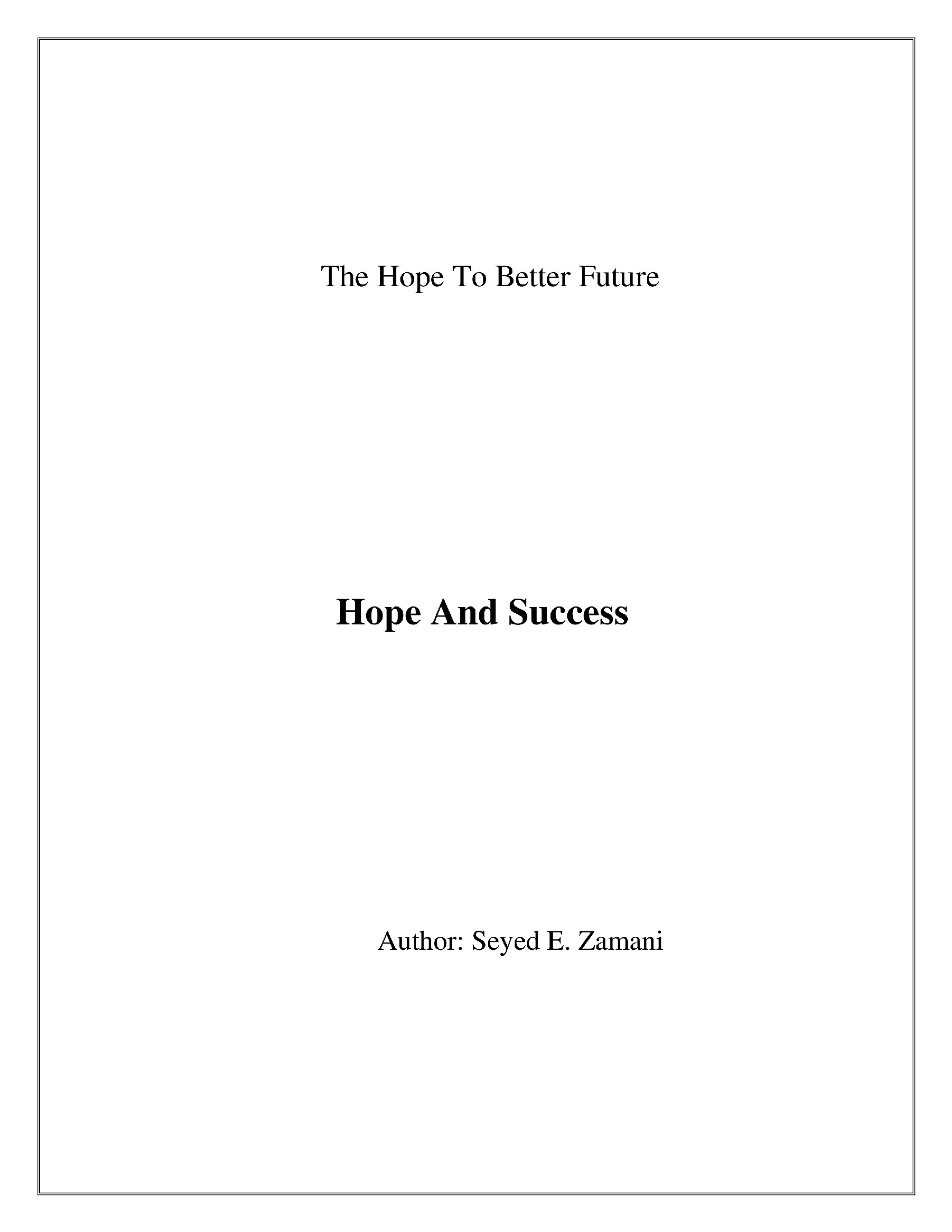 Hope And Success | Pothi.com