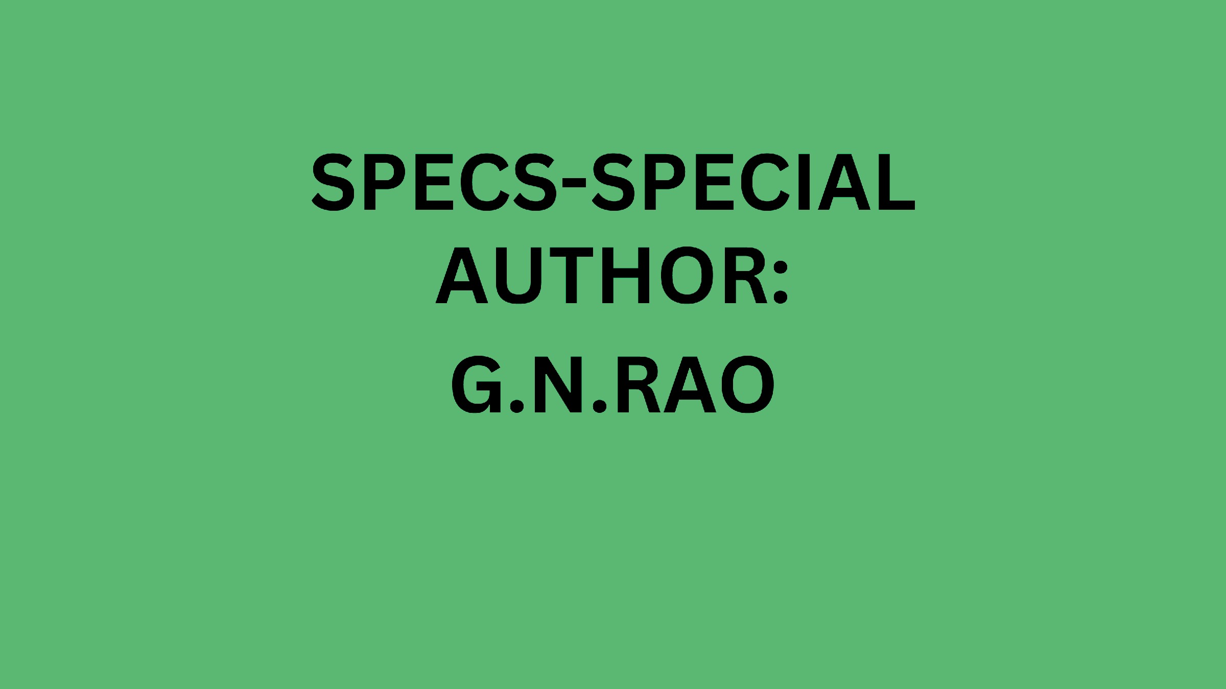 SPECS -SPECIAL | Pothi.com