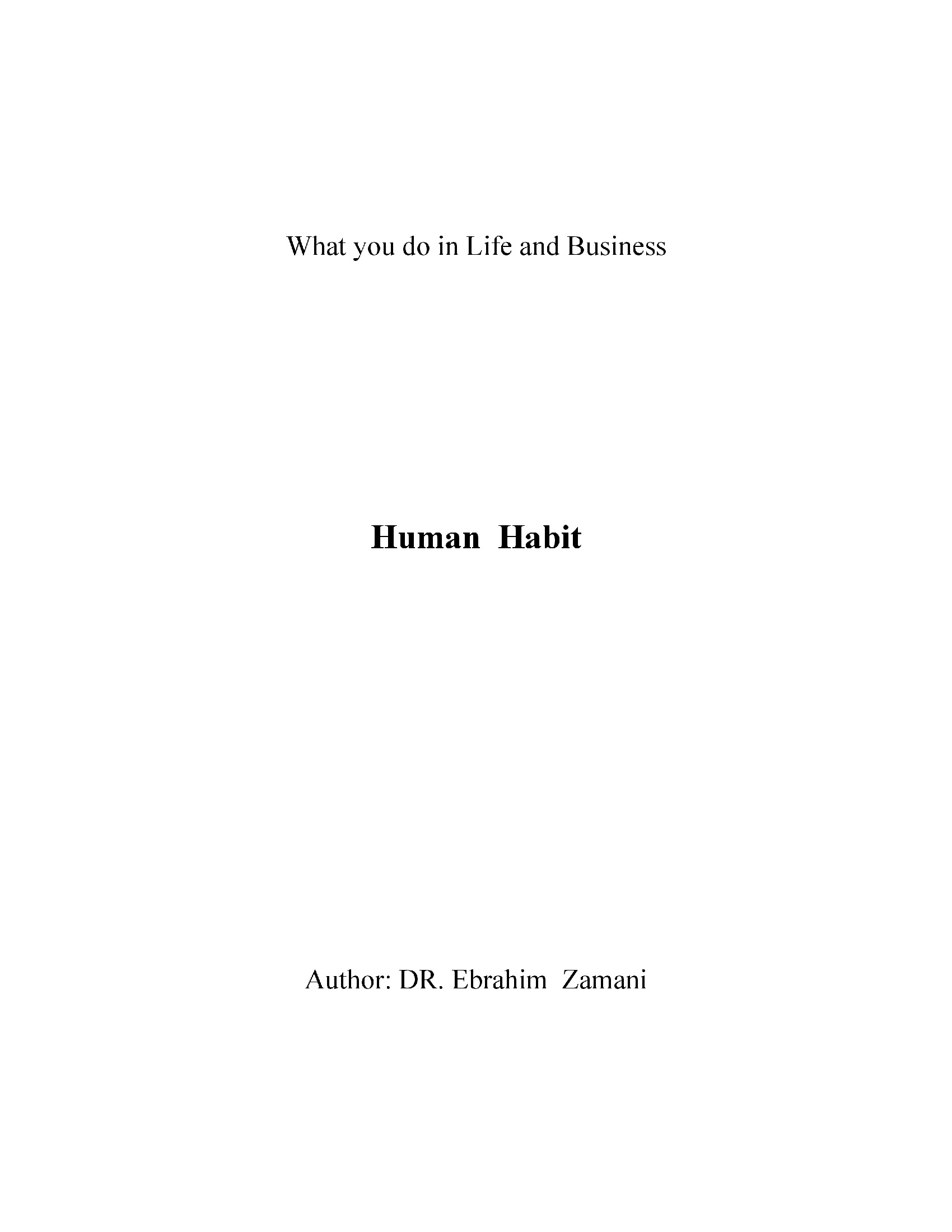 Human Habit | Pothi.com