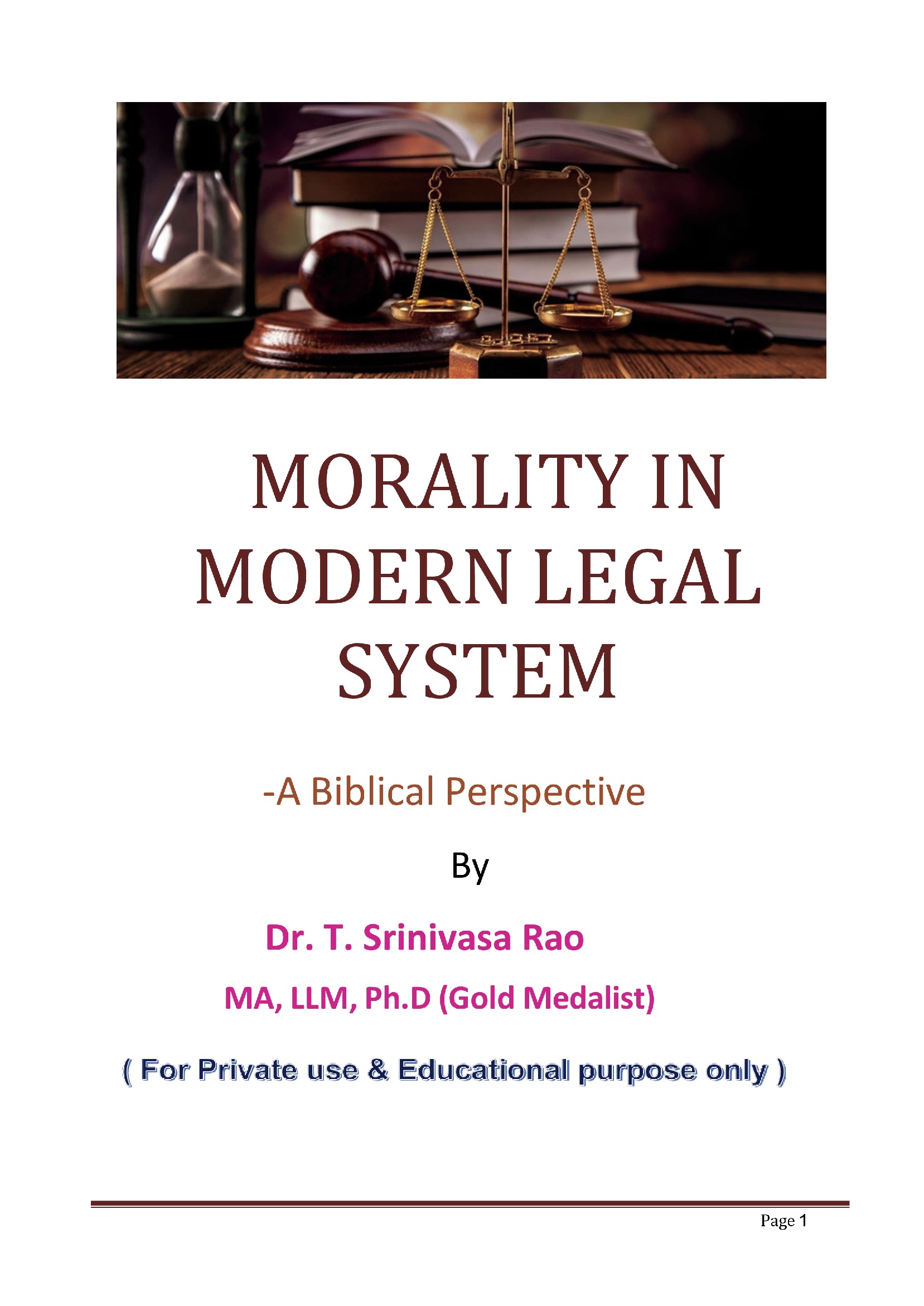 MORALITY IN MODERN LEGAL SYSTEM | Pothi.com