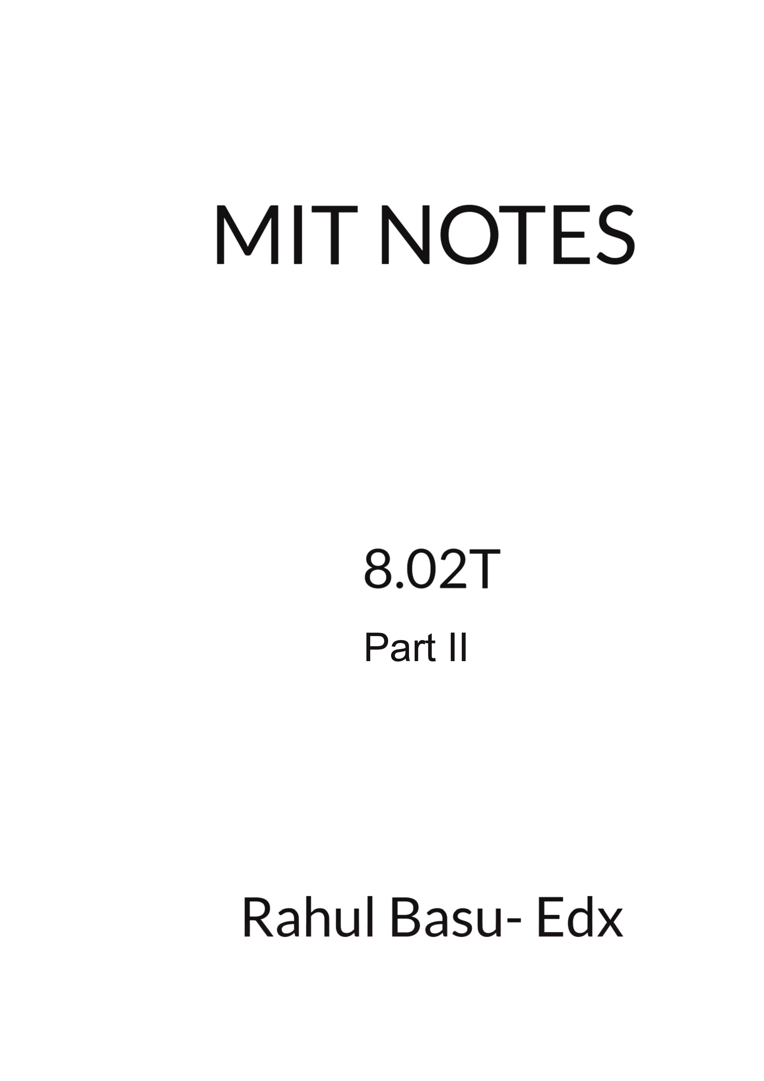 MIT 8.02 Notes Part 2 | Pothi.com