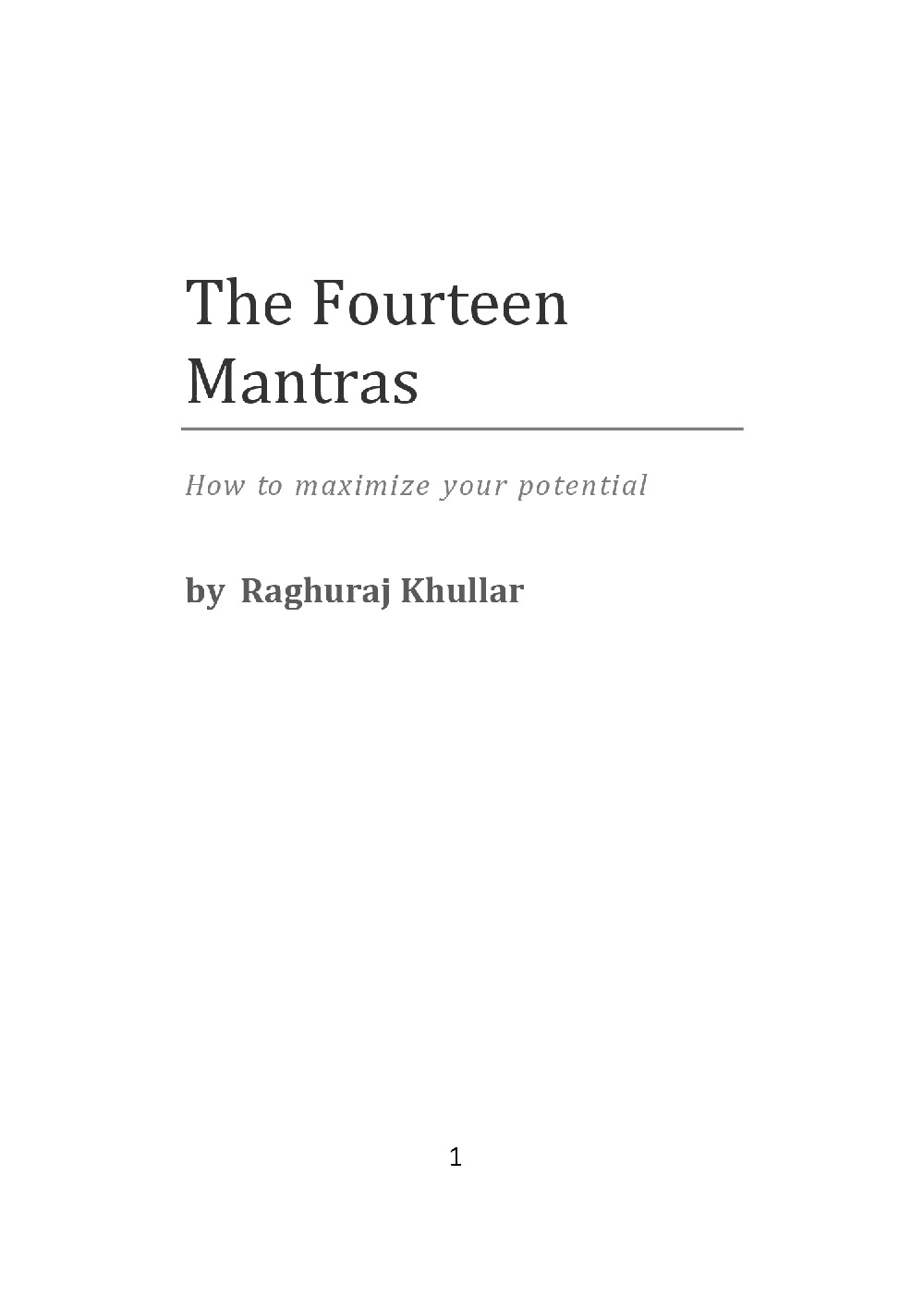The Fourteen Mantras | Pothi.com