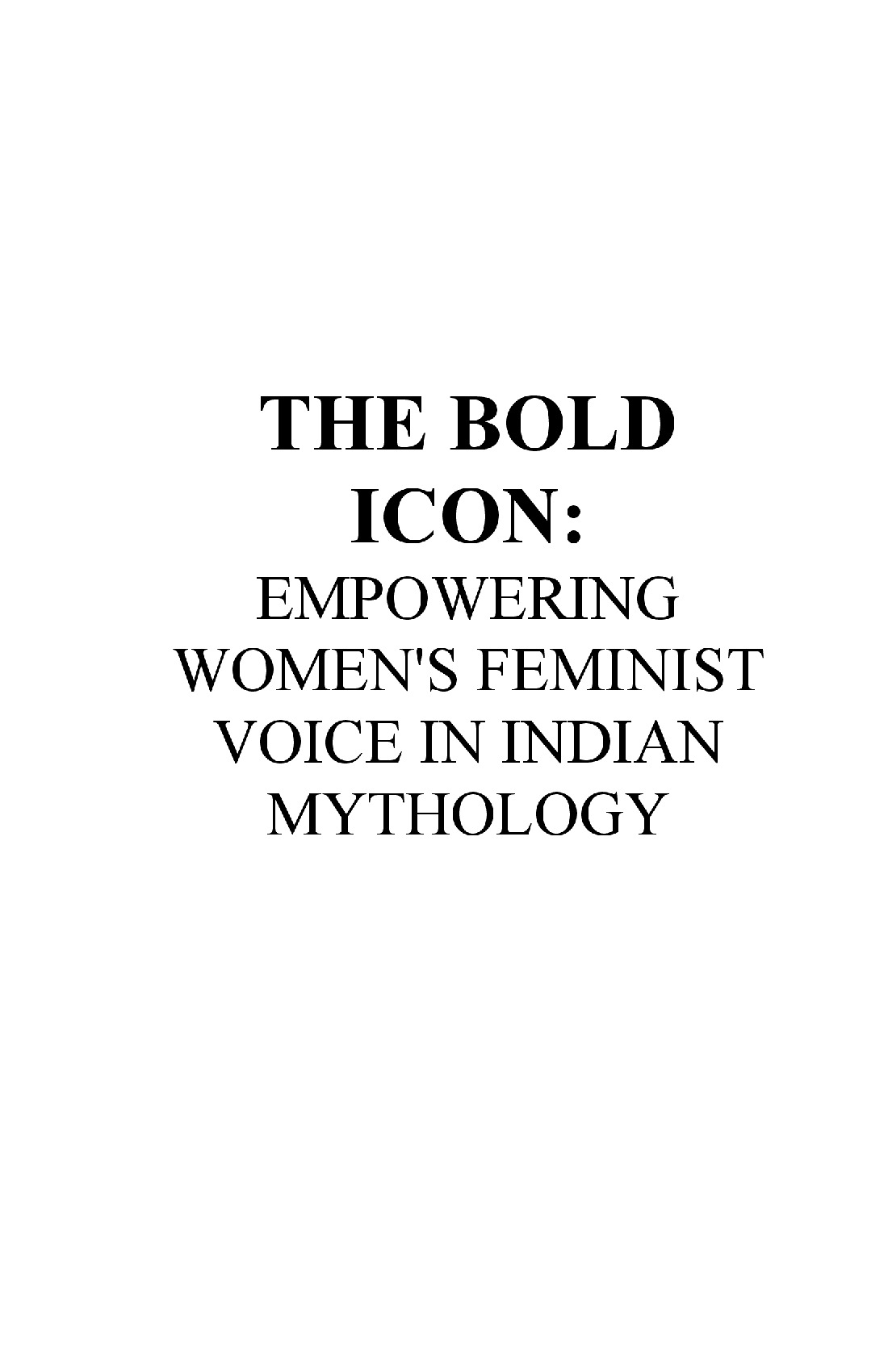 THE BOLD ICON | Pothi.com