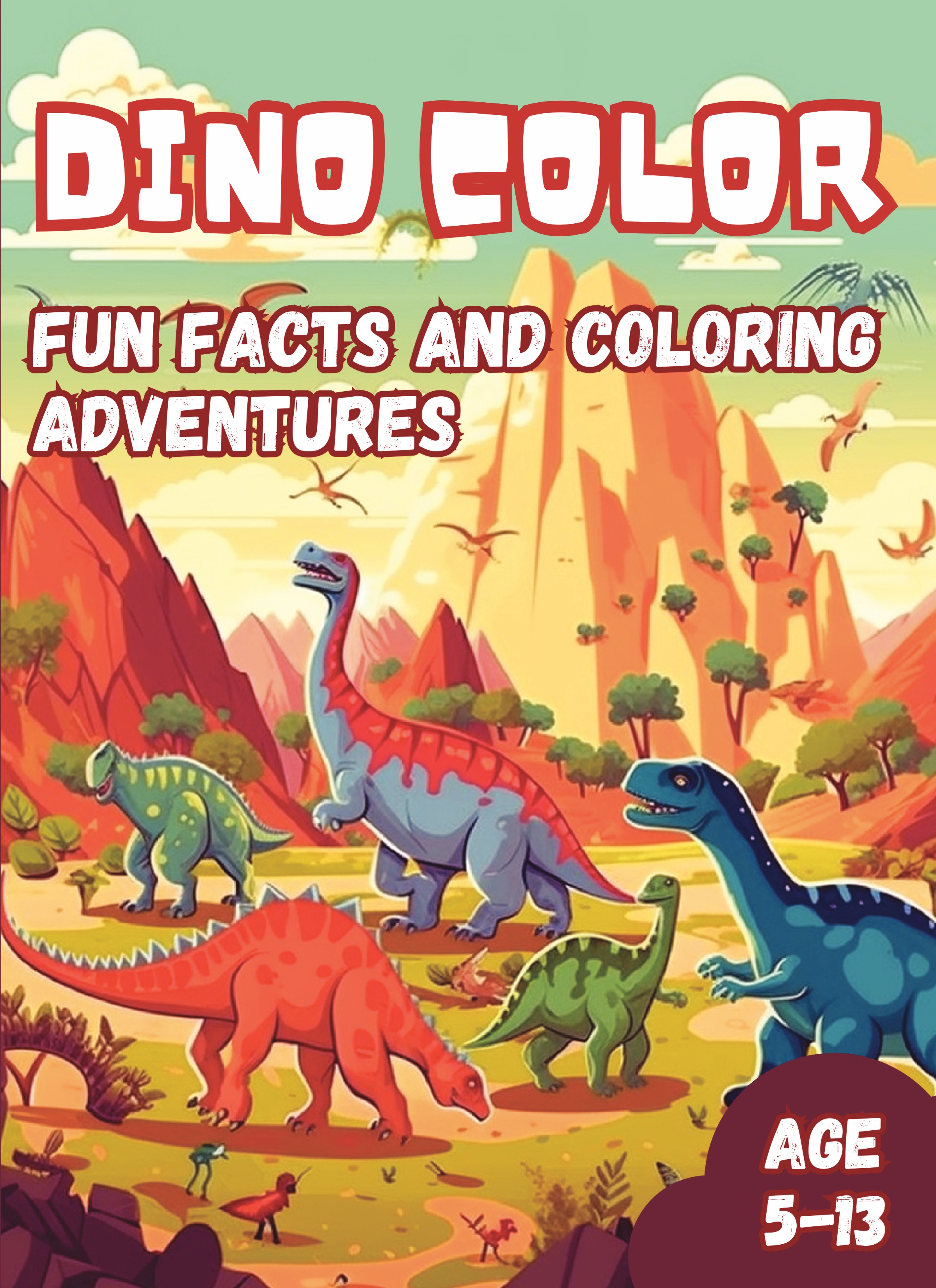Dino Color: Fun Facts and Coloring Adventures for kids | Pothi.com
