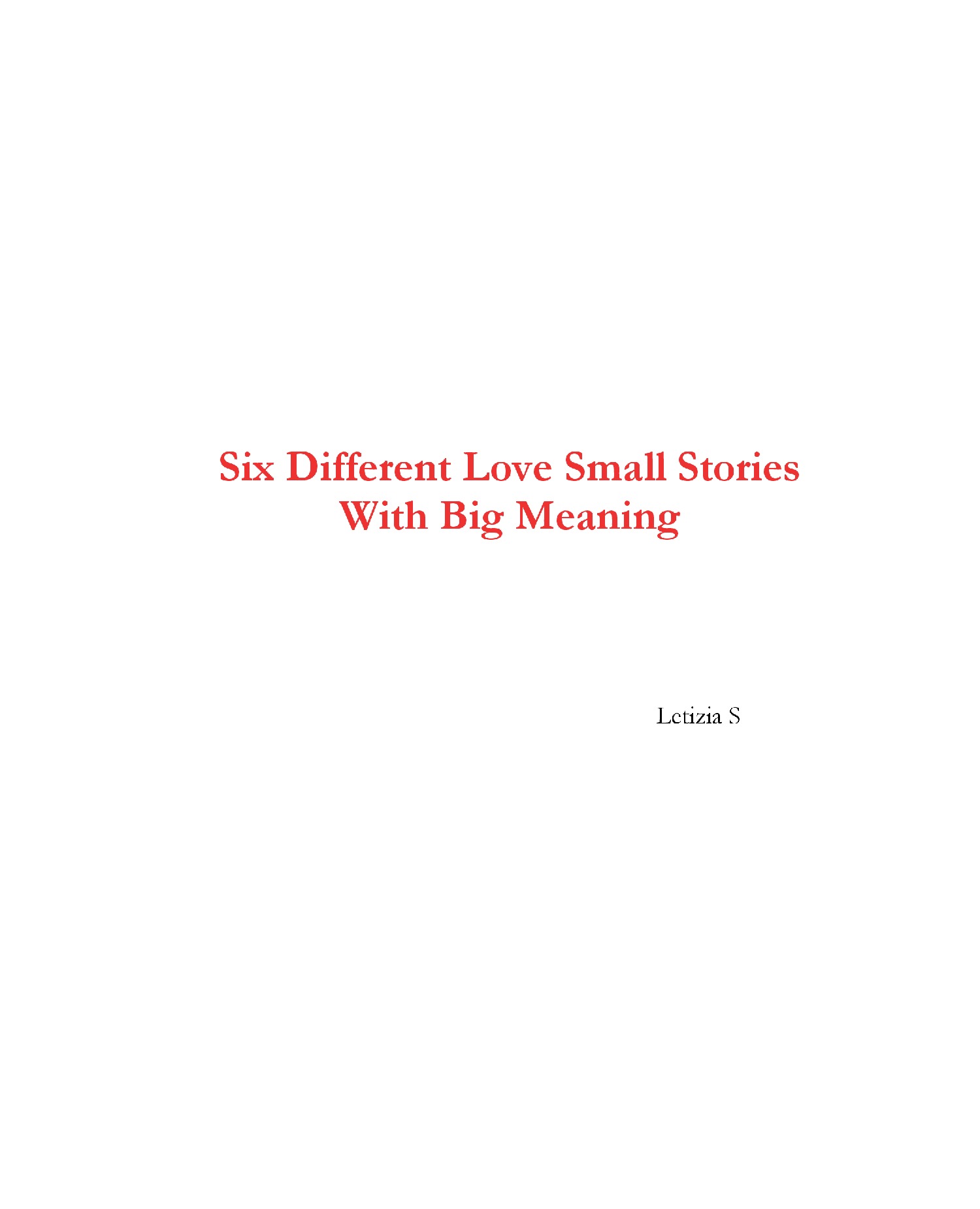 Six Different Love Small Stories With Big Meaning | Pothi.com